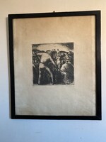 Bene Géza ( 1900 - 1960 ) - Mezei munkások 1923 . - Kép, grafika ...