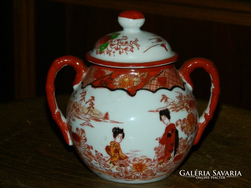 Japán - kézzel festett - Gésa cukortartó - Porcelán | Galéria Savaria ...