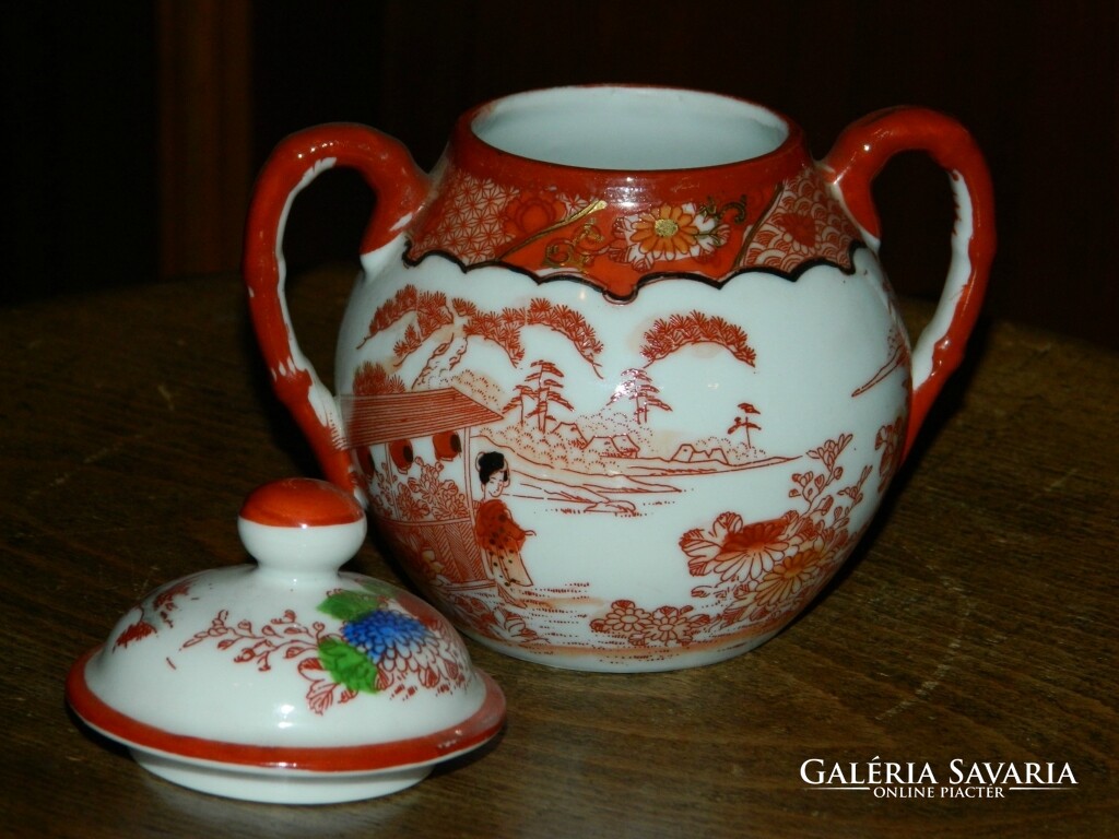 Japán - kézzel festett - Gésa cukortartó - Porcelán | Galéria Savaria ...