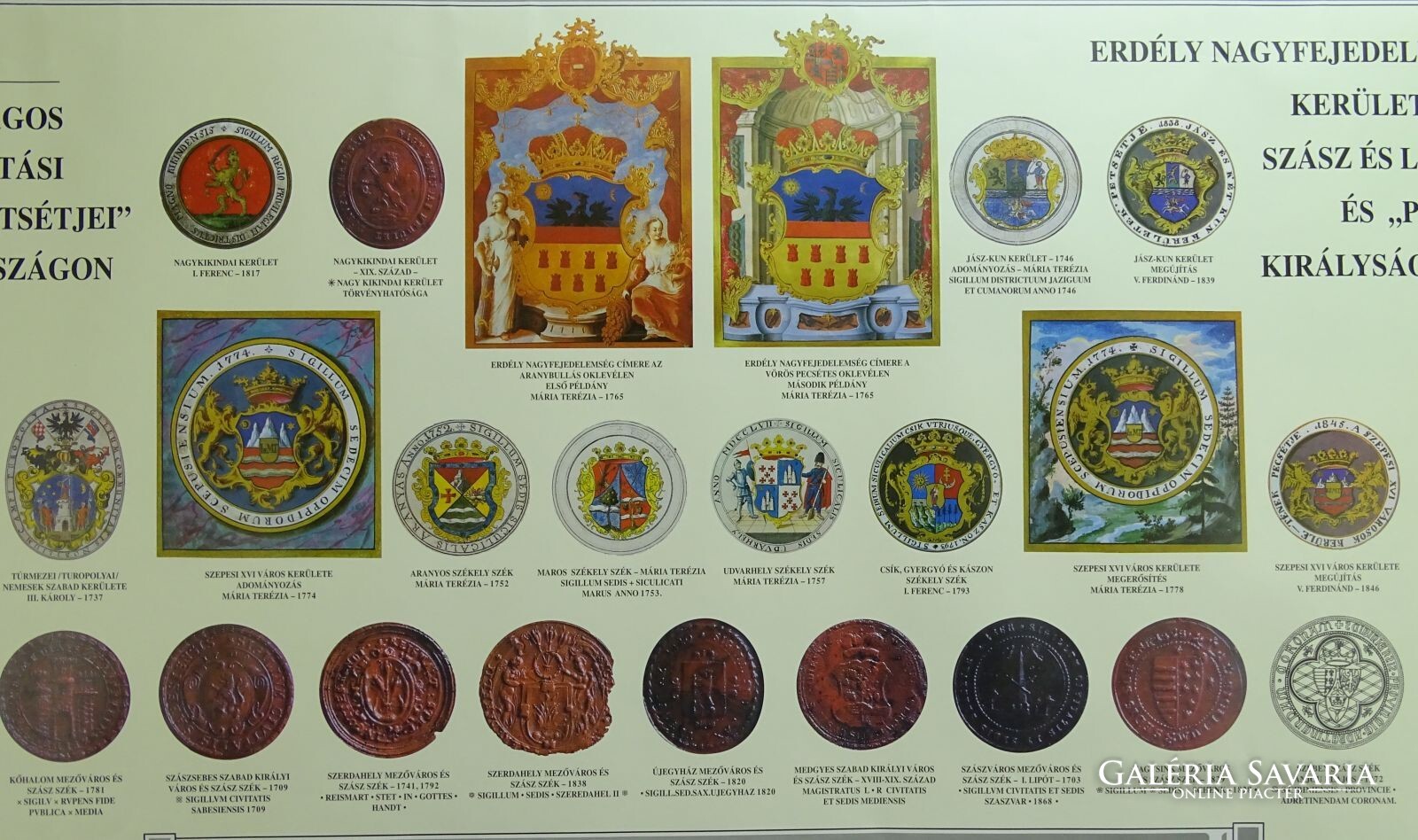 1C864 Erdélyi címerek és pecsétek nagy magyarország térképpel CSÁKY ...