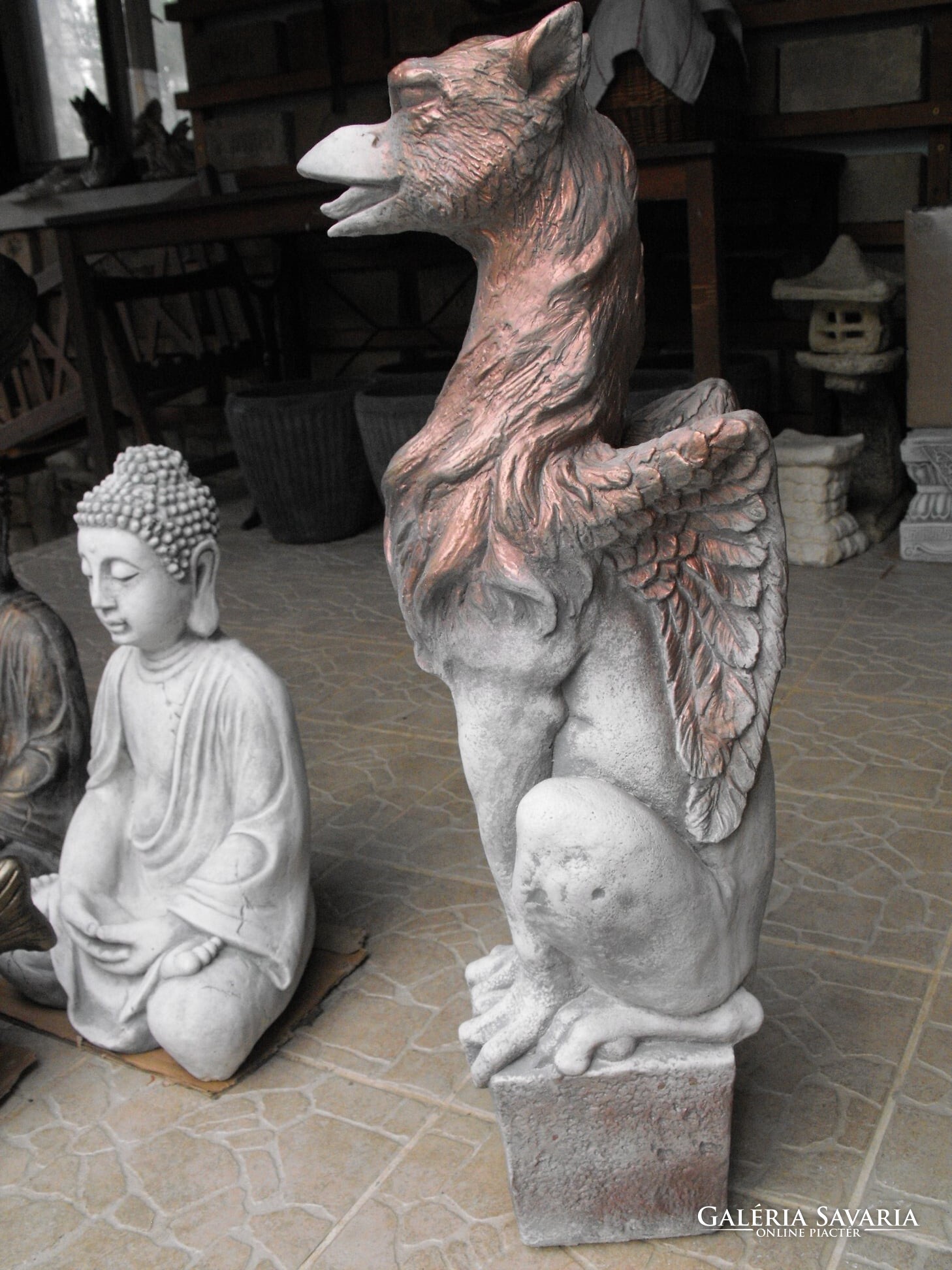 Rare frost-resistant artificial stone. Not concrete! Large 70cm griffin ...