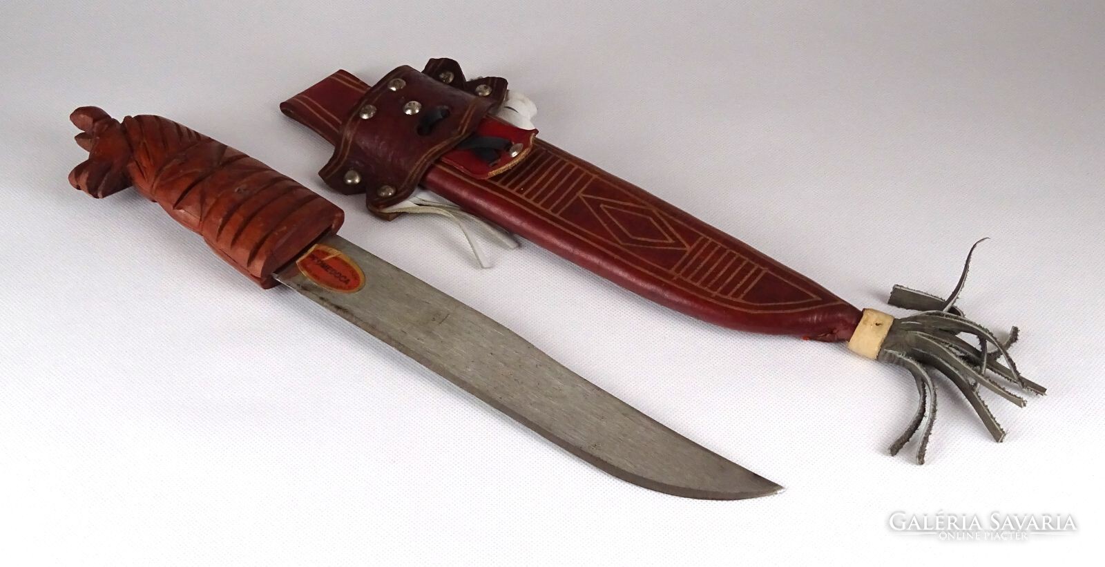 1D703 Lófejes karib Promedoca machete dísztőr bőr tokban - Militária ...