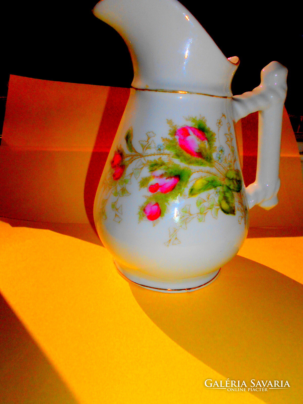 Antik kiöntő Rózsás porcelán kancsó - Porcelán | Galéria Savaria online ...