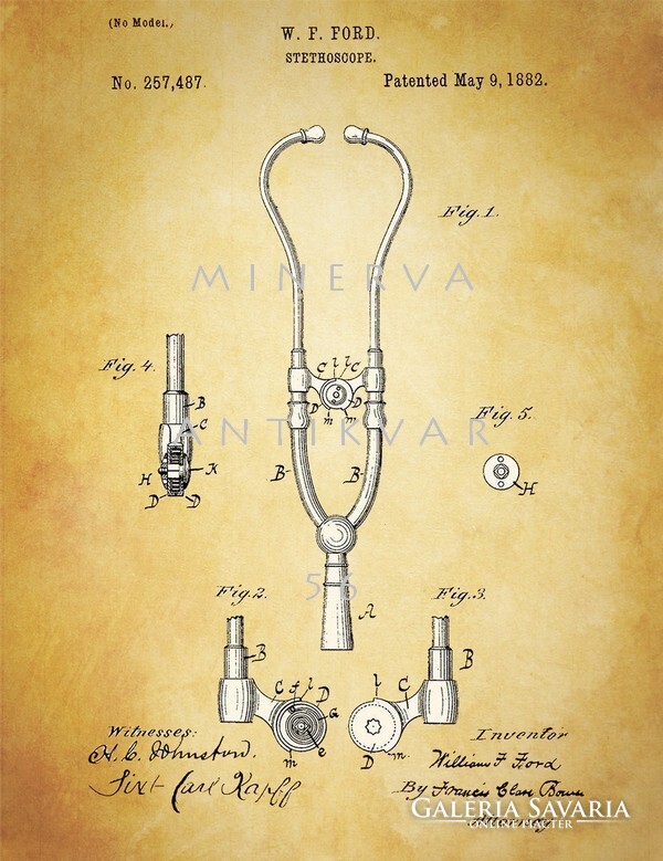 Old stethoscope stethoscope ford 1882 patent drawings of antique ...