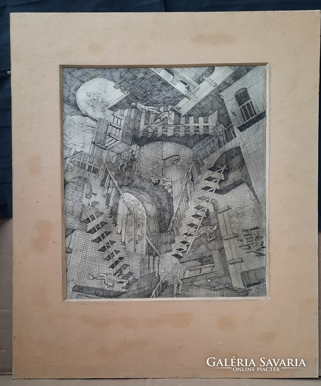 M.C. Escher: relativity - a pen drawing of the world-famous lithography ...