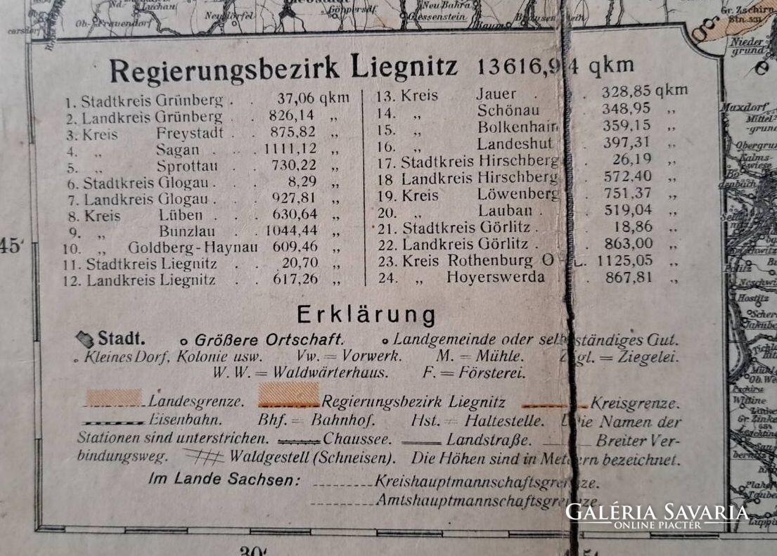 Liegnitz: regierungsbezirk liegnitz large antique map - Home, household ...