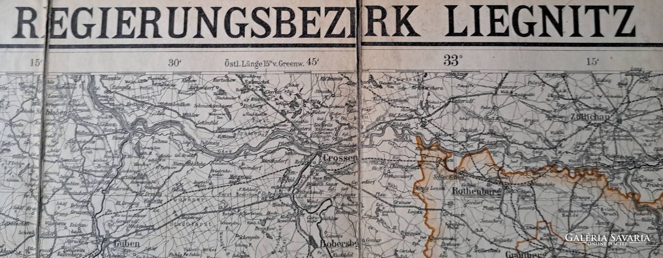 Liegnitz: Regierungsbezirk Liegnitz Nagyméretű antik térkép - Otthon ...