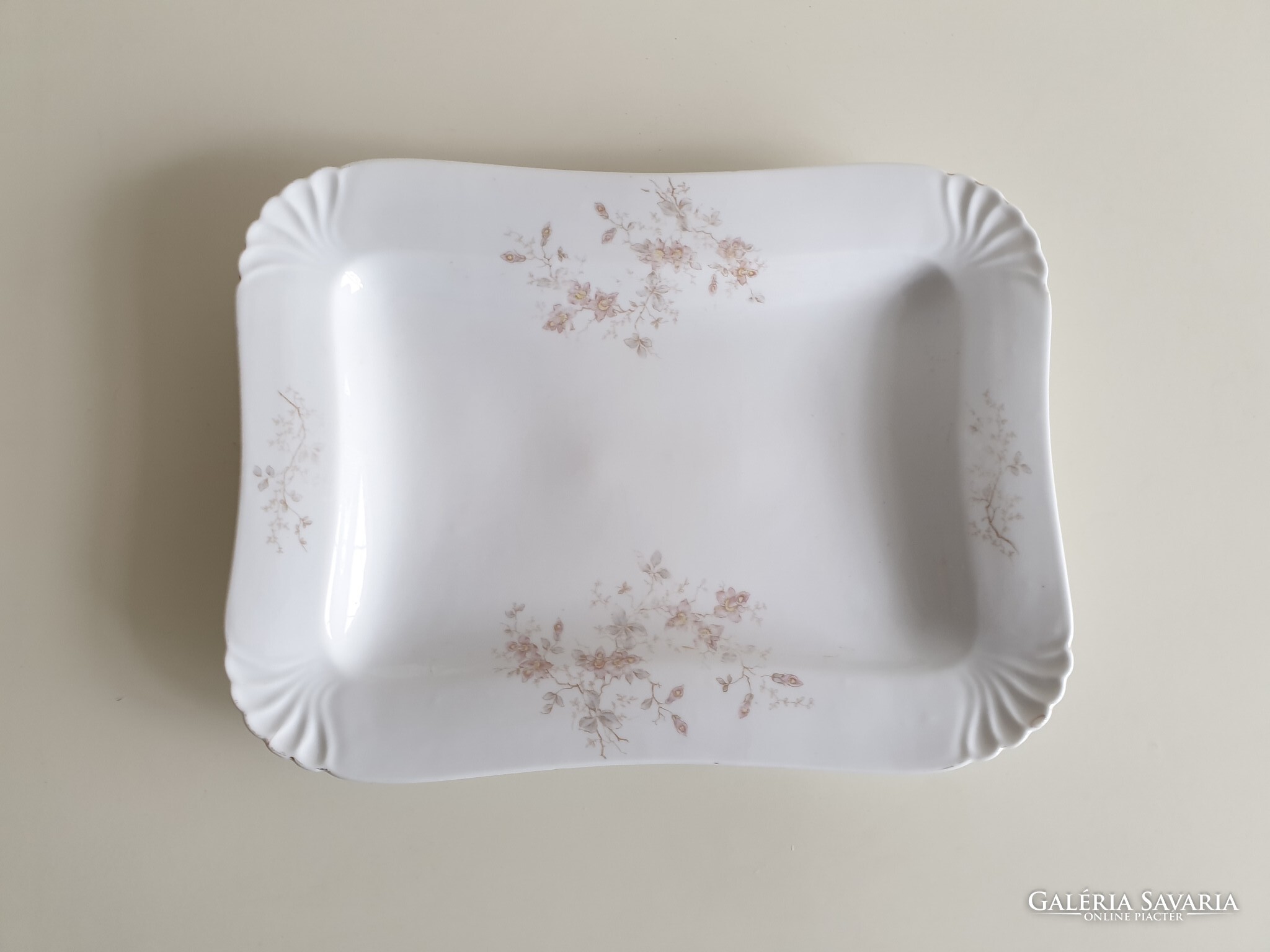 Régi antik nagy méretű 40,5 cm íves Bécsi porcelán tál tálca Albin Denk ...