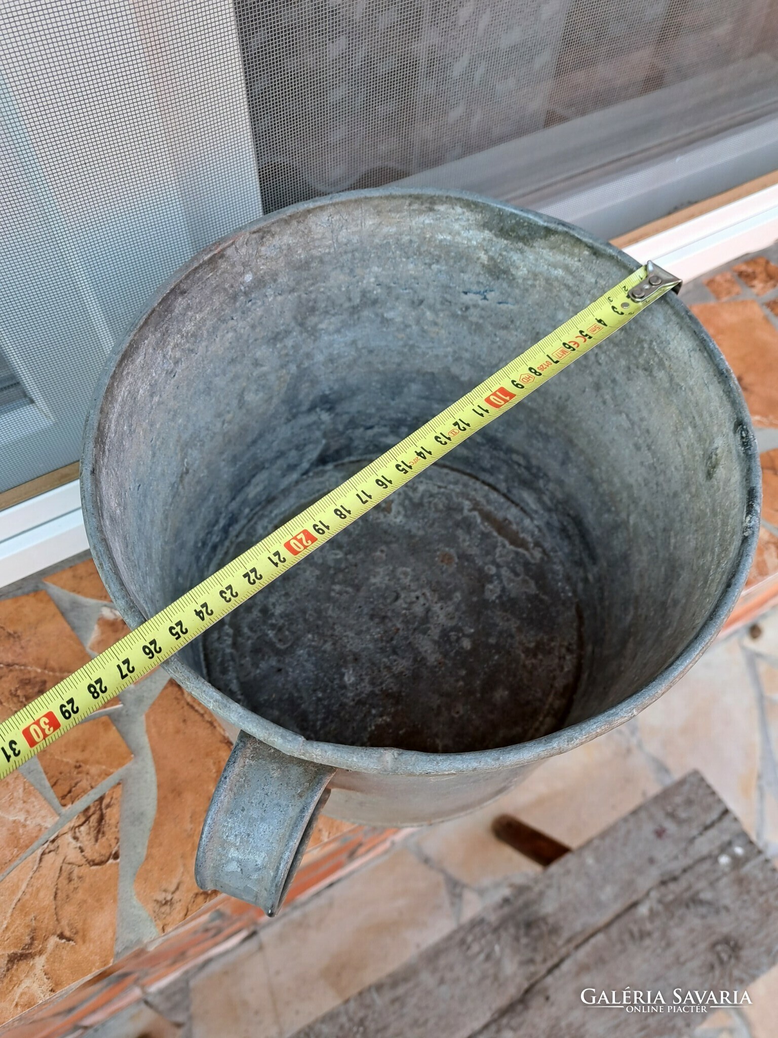 10 literes bádog tál 2 fülű mosófazék fazék edény falusi paraszti ...