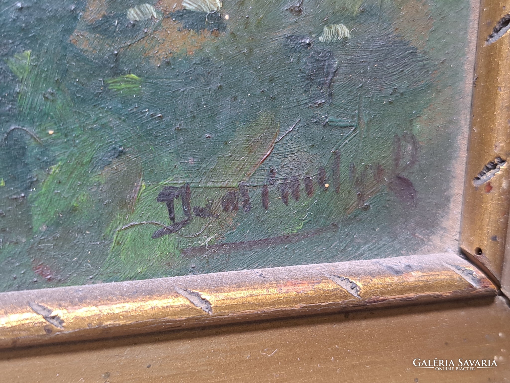 Old sacred oil painting - Jesus on the cross - size with frame 47x33.5 ...