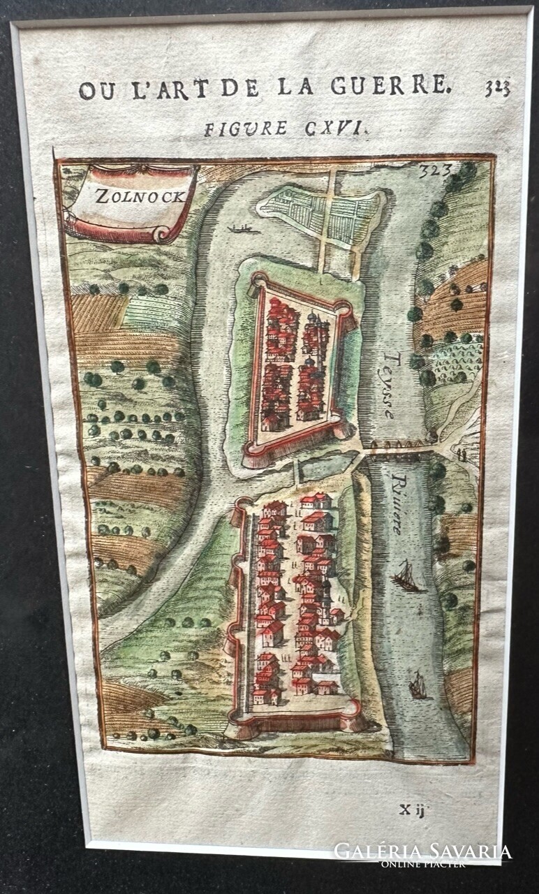 Szolnok's colored map of the 16th century. From the century (original ...