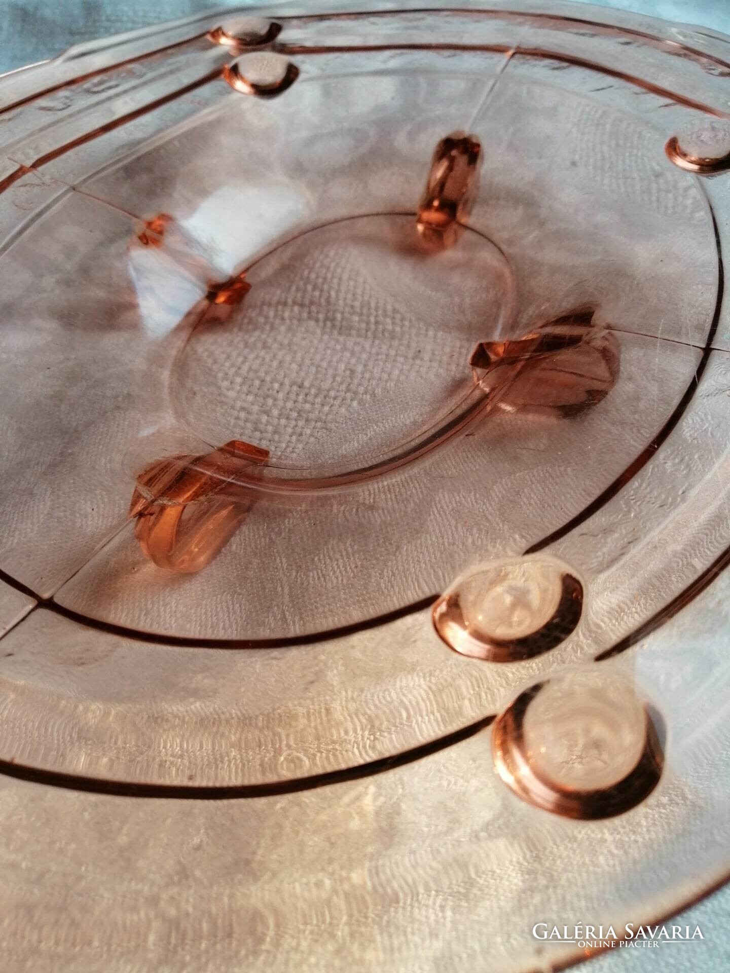 Lazac színű Art deco kínáló tál - Üveg | Galéria Savaria online piactér ...