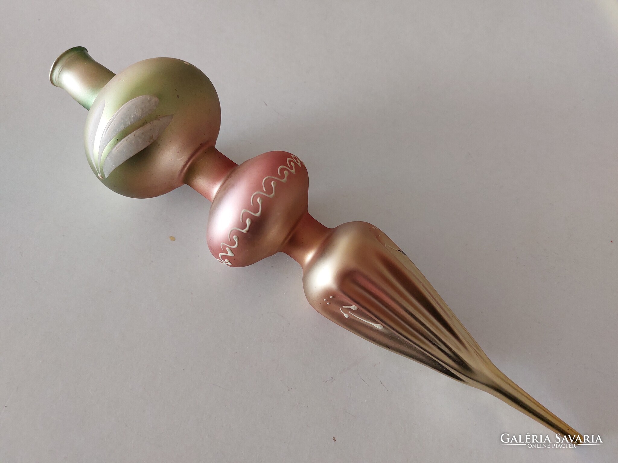 Régi üveg karácsonyfadísz csúcsdísz üvegdísz 26 cm - Otthon, háztartás ...