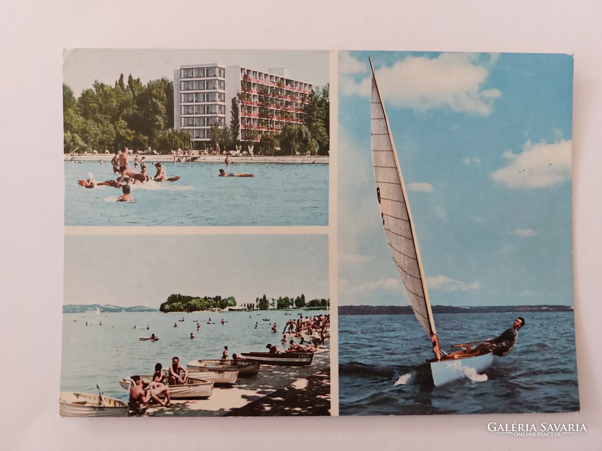 Régi képeslap1979 retro fotó levelezőlap Balaton hajó csónakok ...
