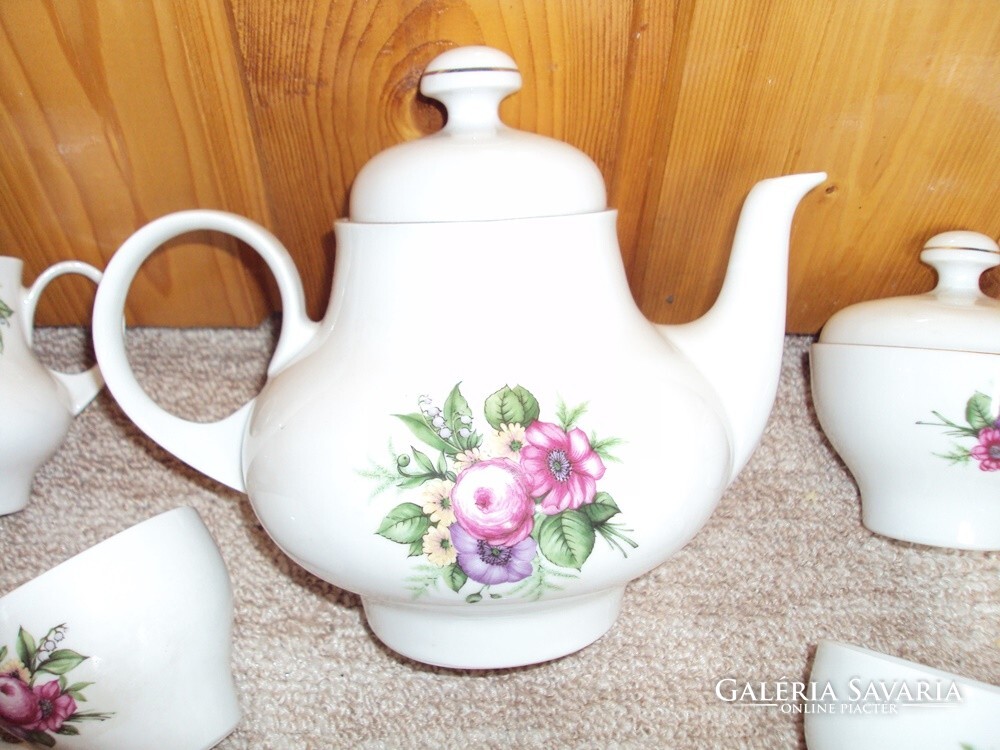 Retro jelzett Kahla porcelán teáskészlet kávéskészlet - GDR Kelet-német ...