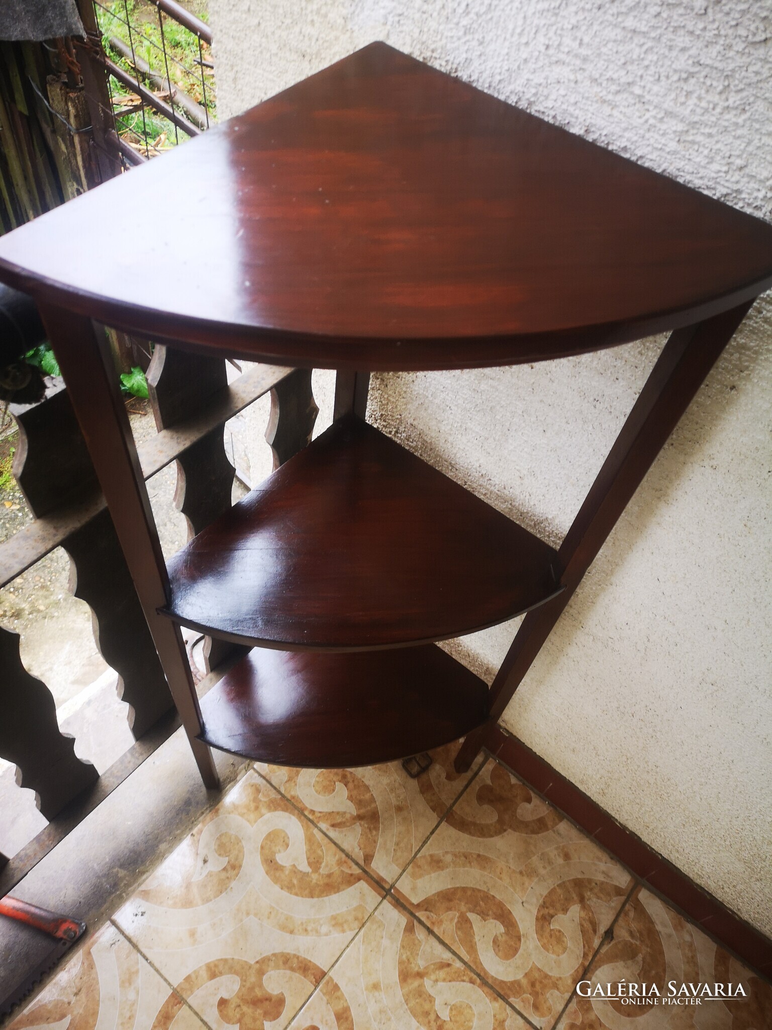 Antik sarok polc, sarok vitrin, Szecessziós Art Deco, Retro jó ...