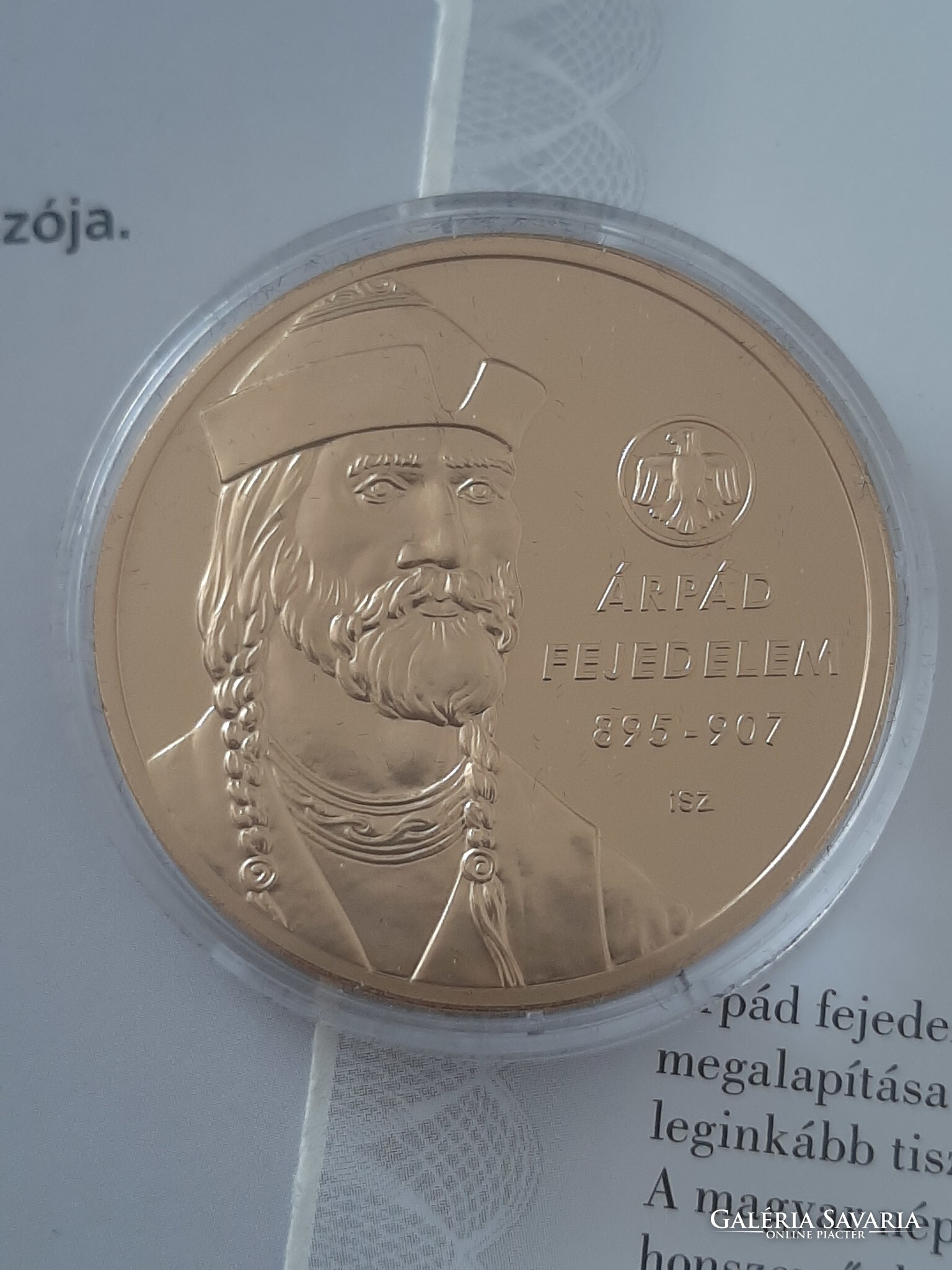 Prince Árpád, national hero of our country, commemorative medal coated ...