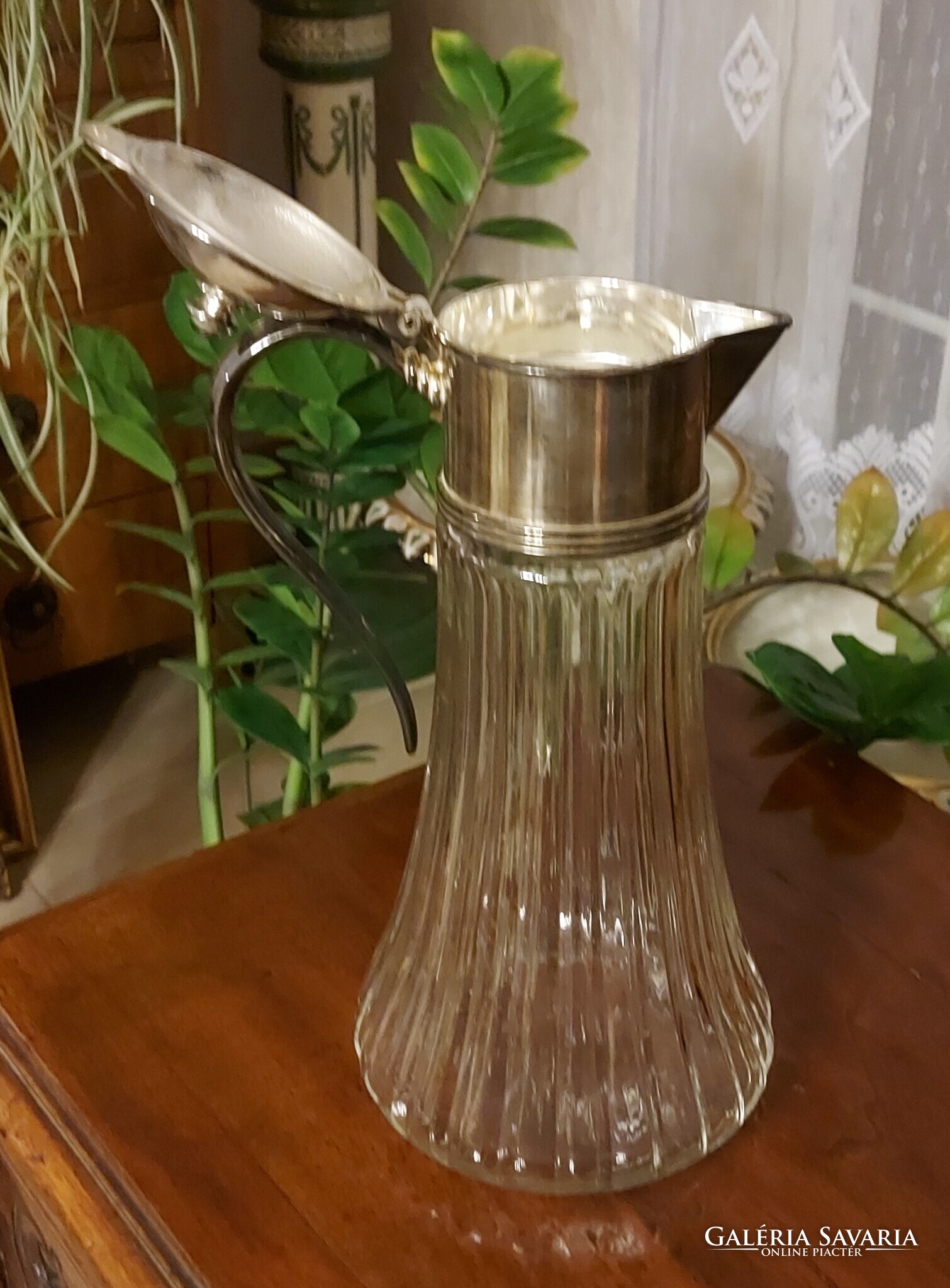 Antik pazar ezüstözött karaffa! 40cm! - Üveg | Galéria Savaria online ...