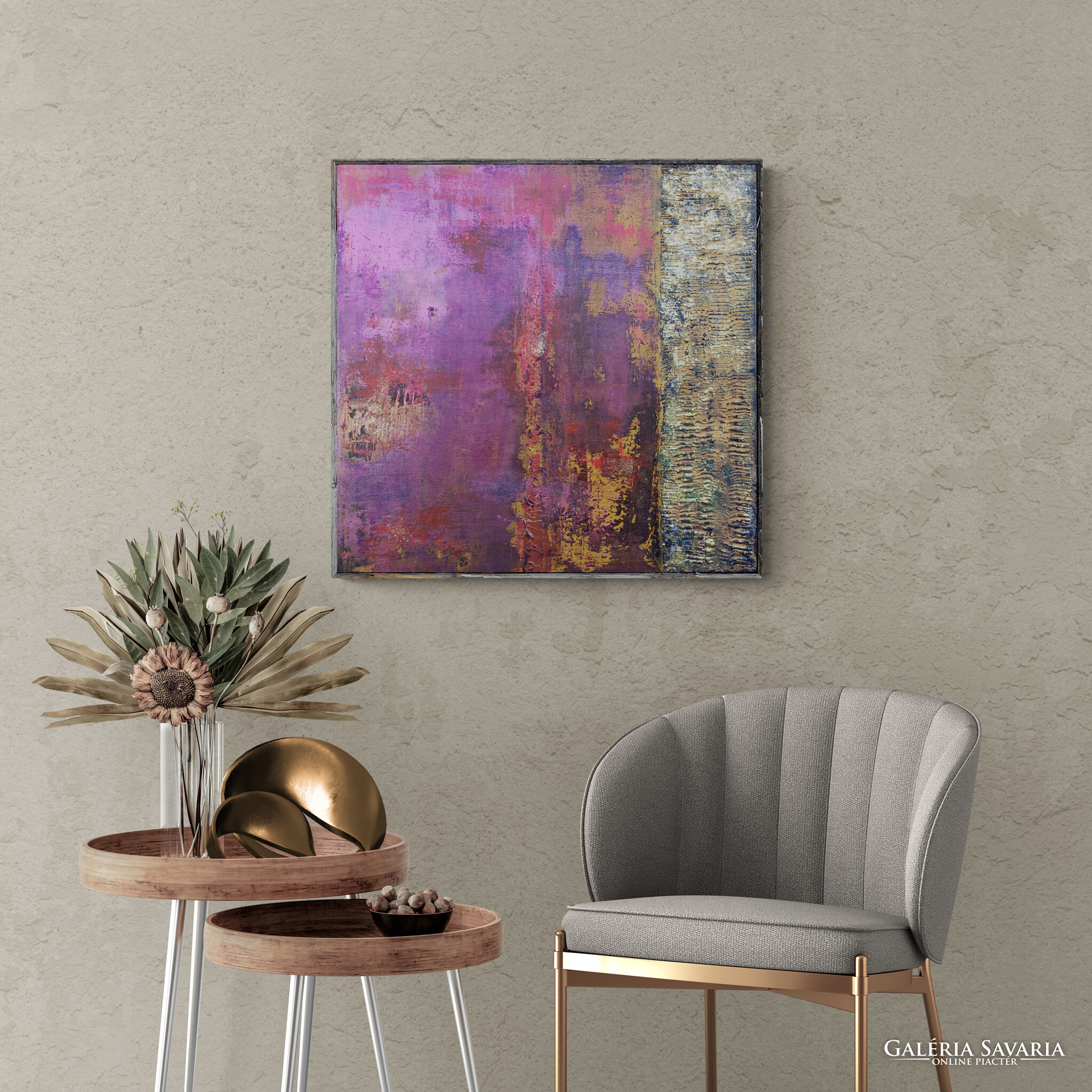 Andrea Elek - ESSENCE - absztrakt festmény - 60x60 cm - Festmény ...