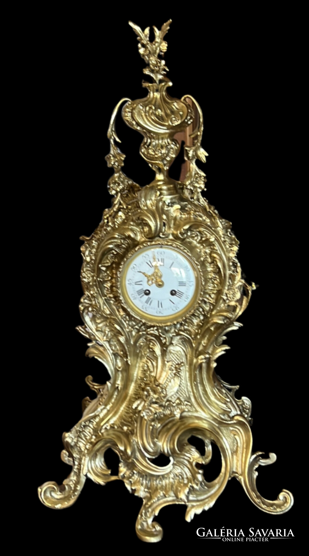 Antique xxl baroque style copper mantel clock in restored condition ...