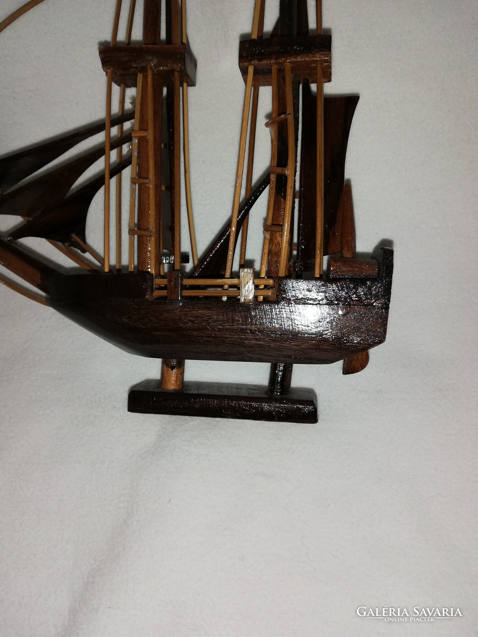 Vintage handmade two-masted wooden ship model - Handmade | Galeria ...