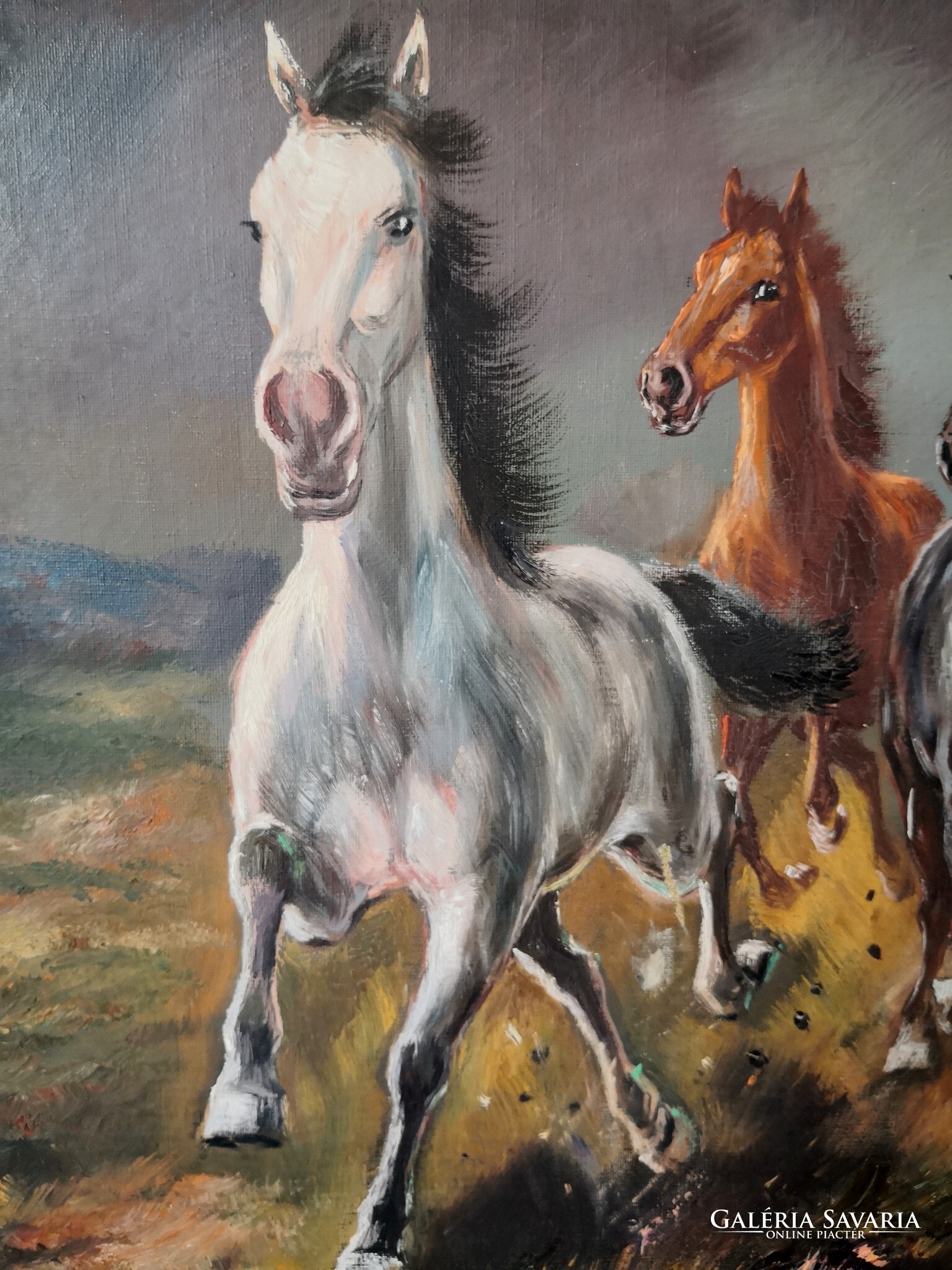 FK/412 – Hans Riedmann – Lovak a viharban (Pferde im stürm) - Festmény ...