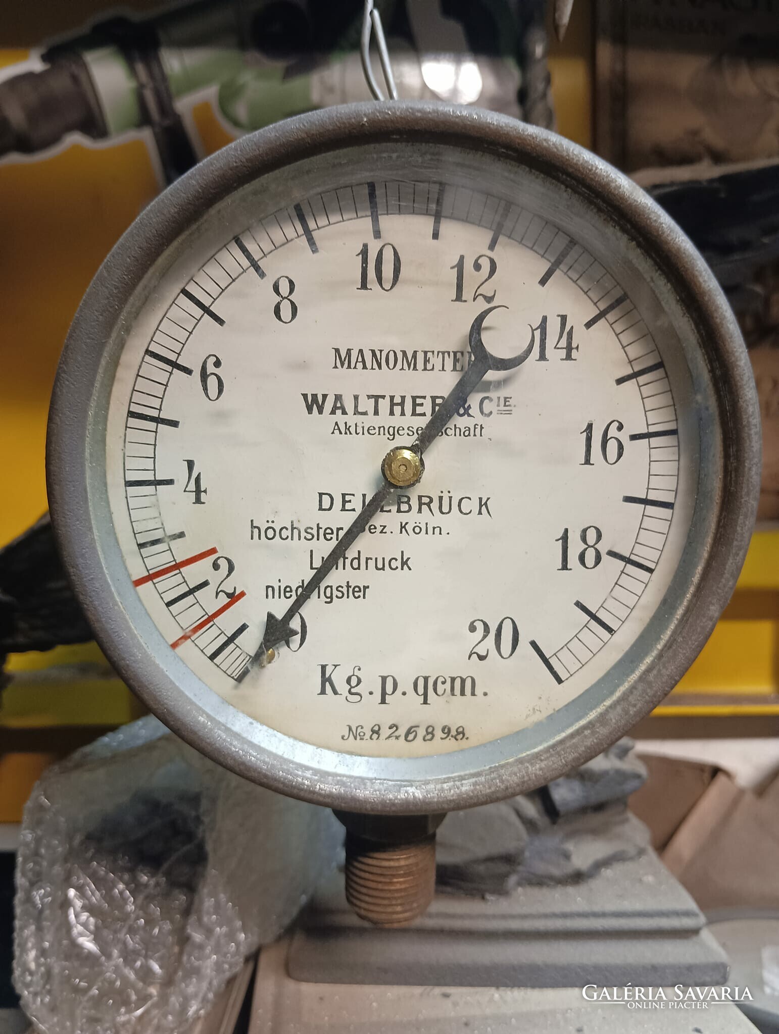 Rare! Antique copper steam engine walther c cologne pressure gauge loft ...