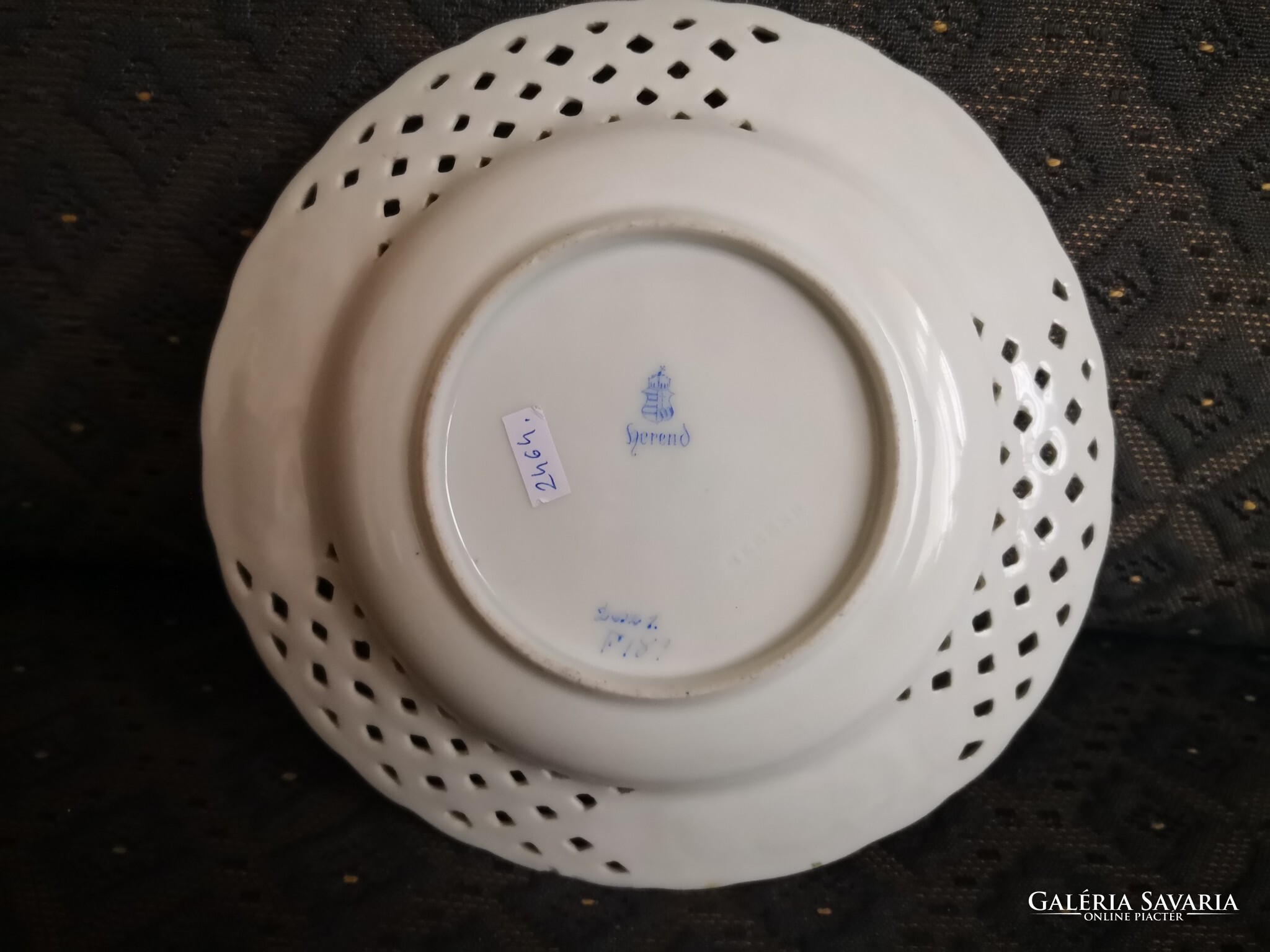 Antik Herendi, áttört szélű tányér - 1880-as évek, Óherendi - Porcelán ...