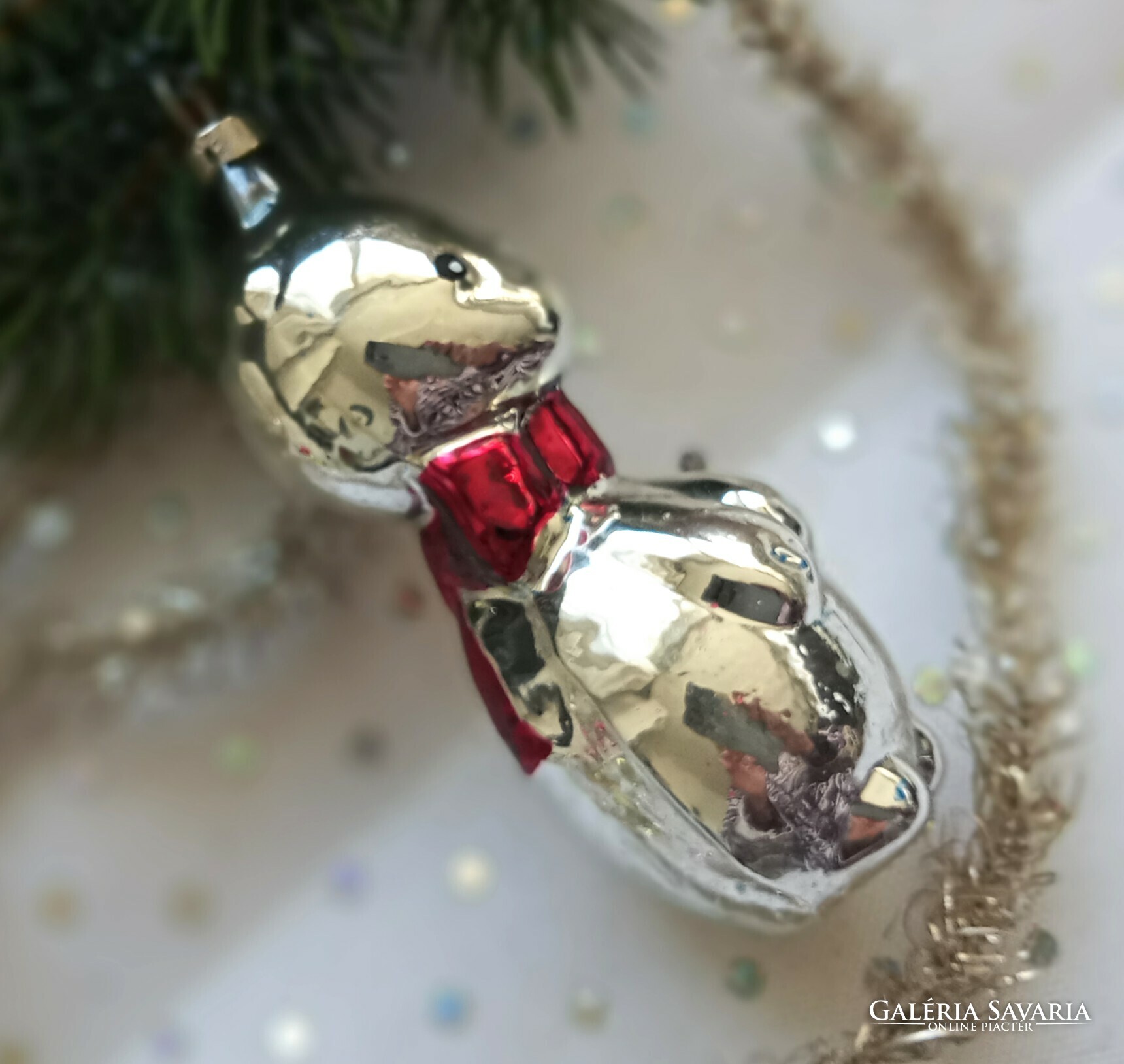 Retro karácsonyfa dísz masnis maci 10cm - Otthon, háztartás kellékei ...