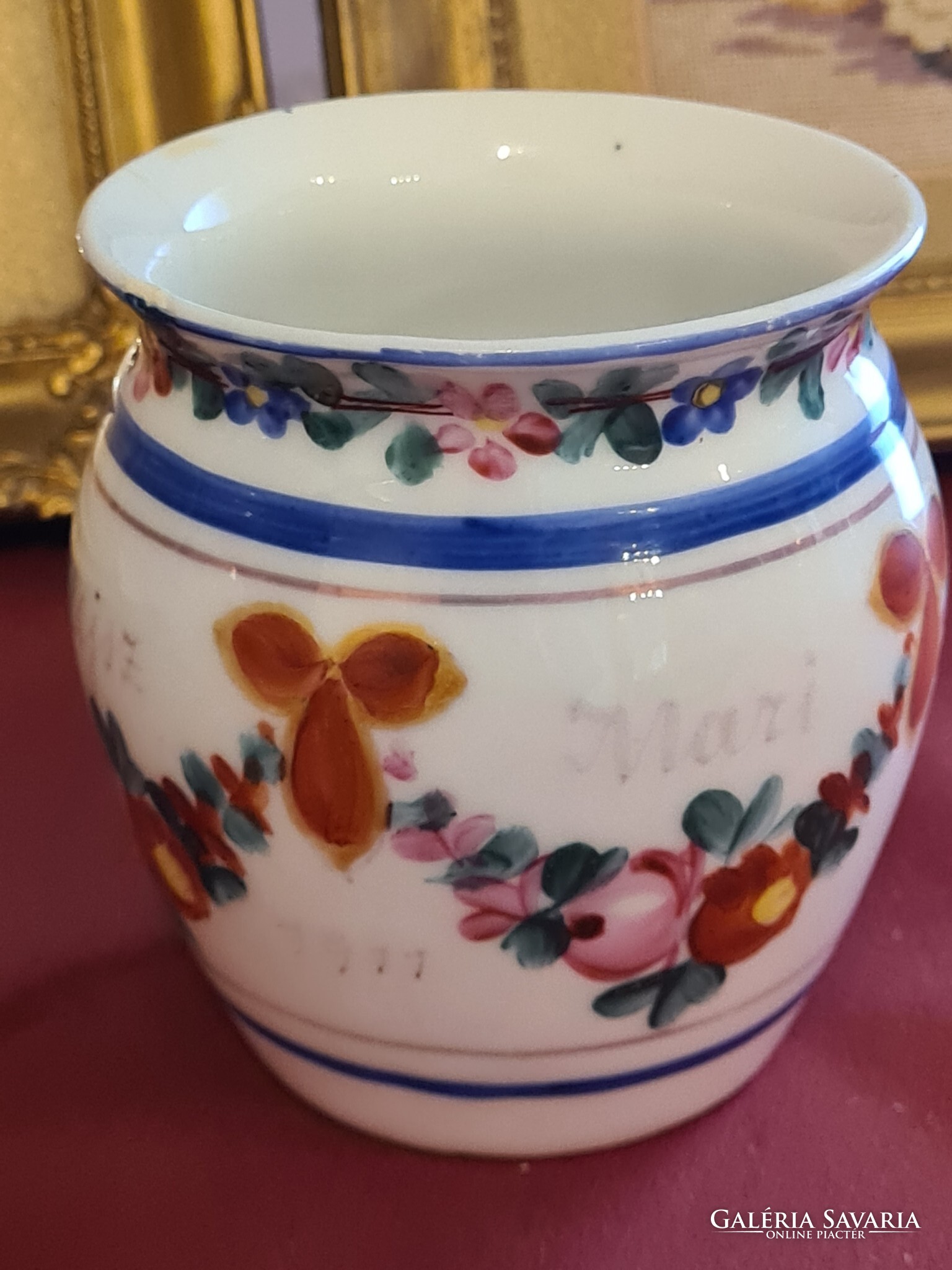 Antik népi csupor, 1911, névfeliratos, Hejsz Mari - Porcelán | Galéria ...