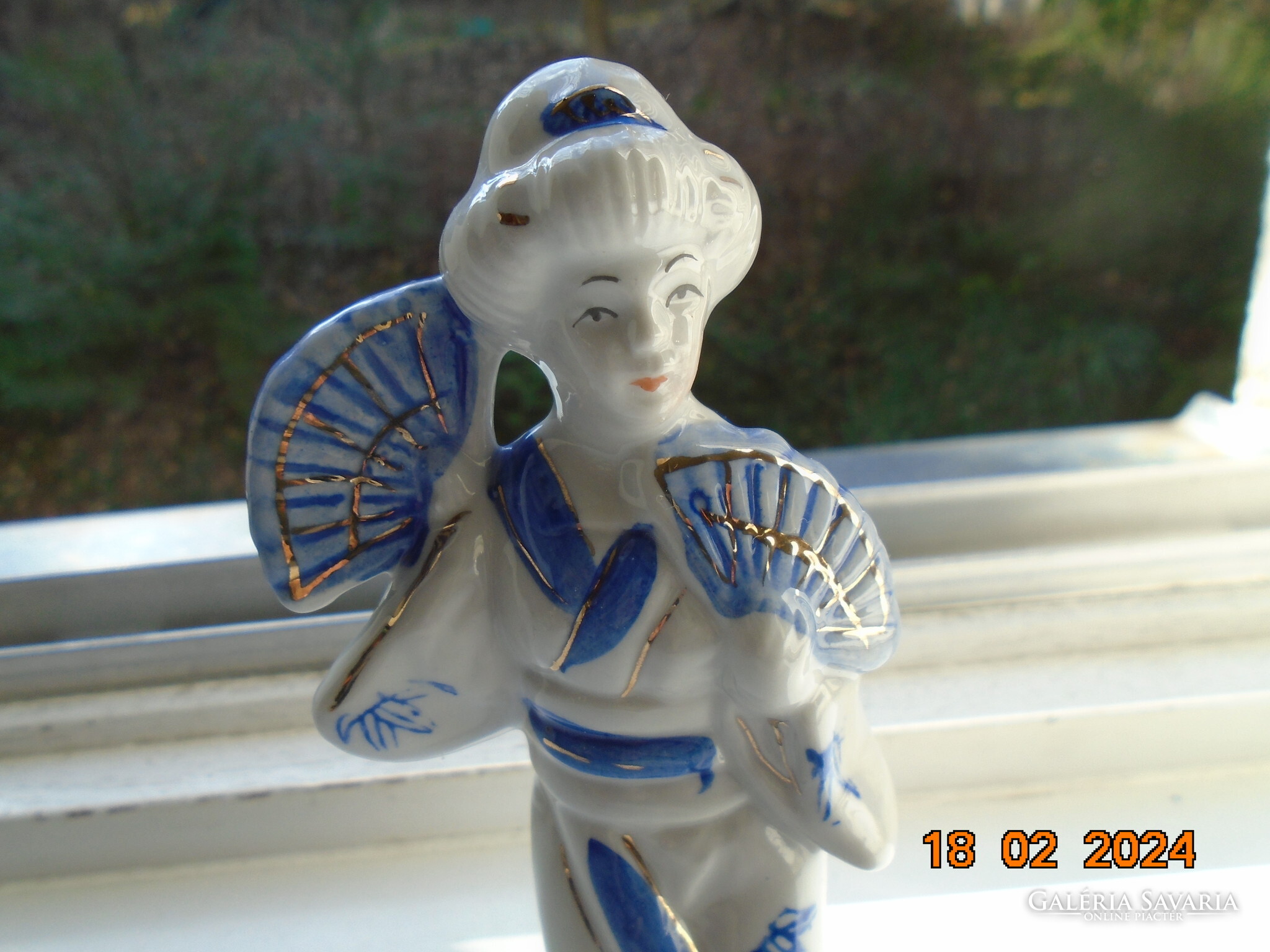 Retró Japán kék-fehér porcelán Gésha legyezőkkel - Porcelán | Galéria ...
