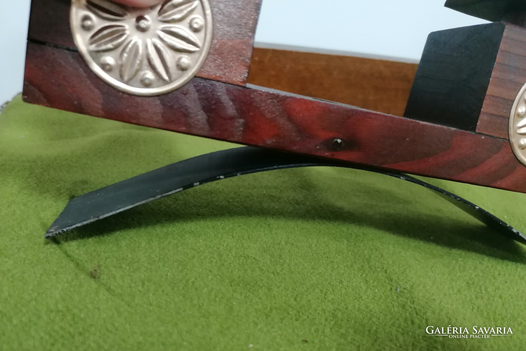 Art deco stílusú fa - réz kombinációjú gyertyatartó - Egyéb régiség ...