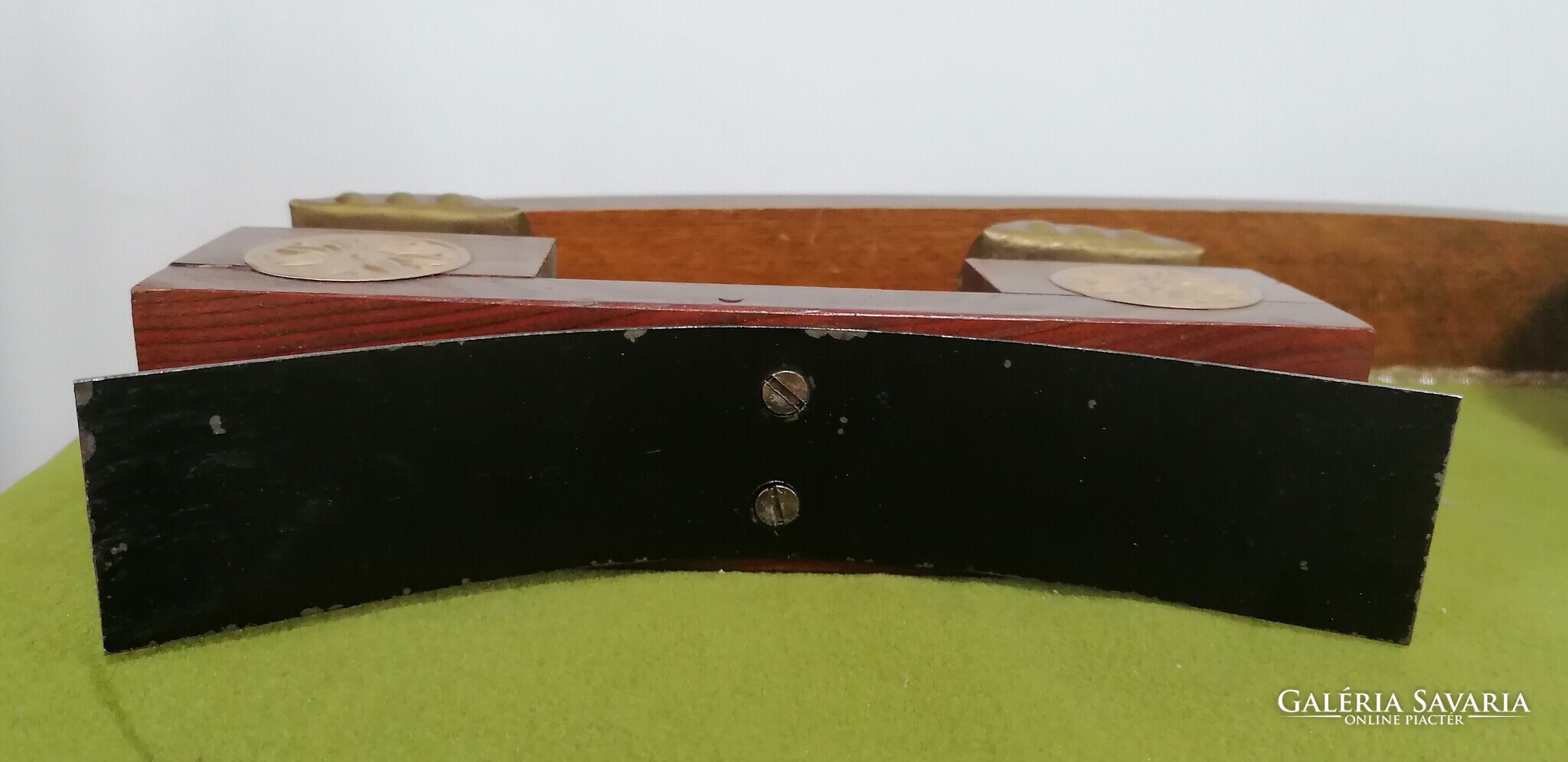 Art deco stílusú fa - réz kombinációjú gyertyatartó - Egyéb régiség ...