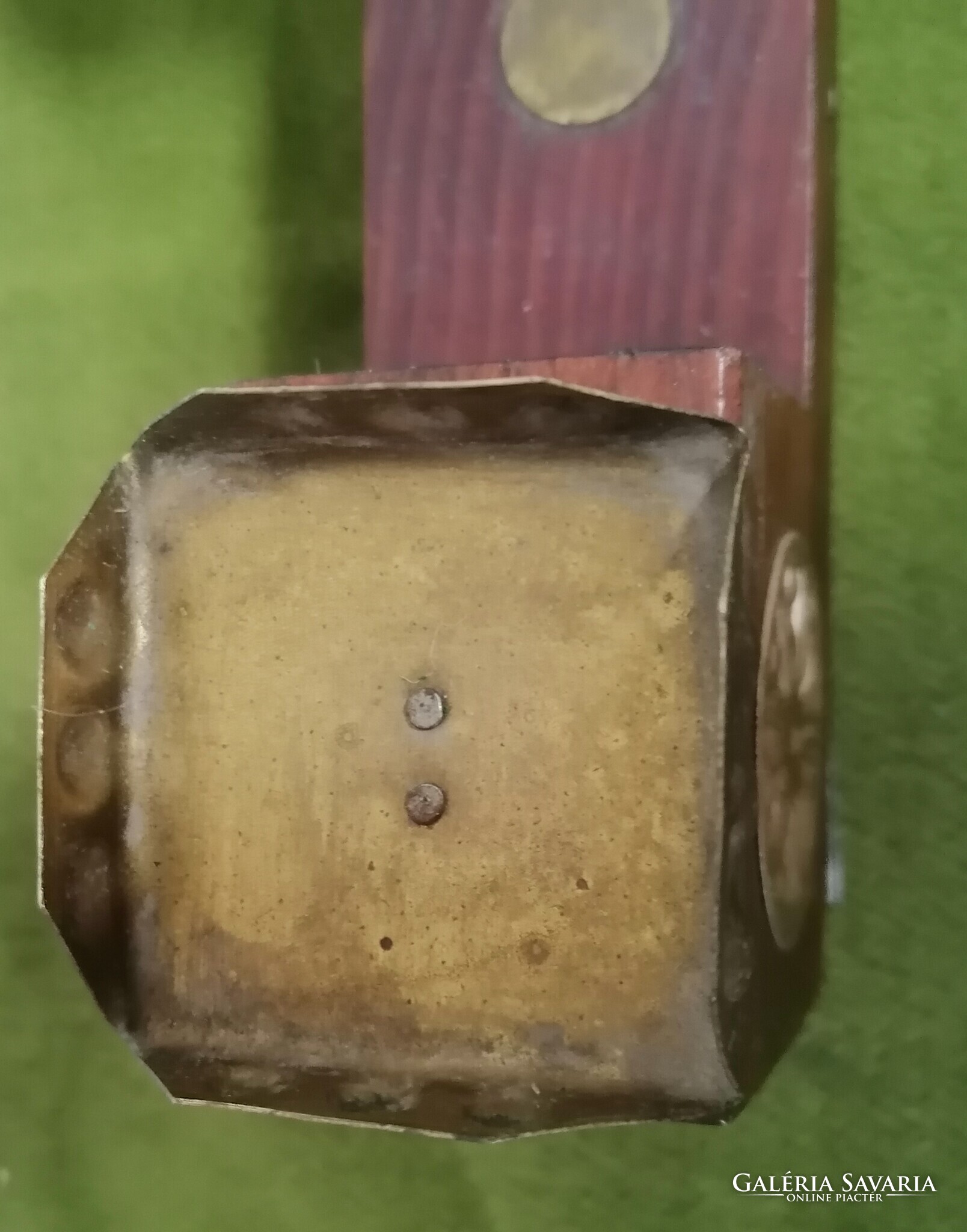 Art deco stílusú fa - réz kombinációjú gyertyatartó - Egyéb régiség ...