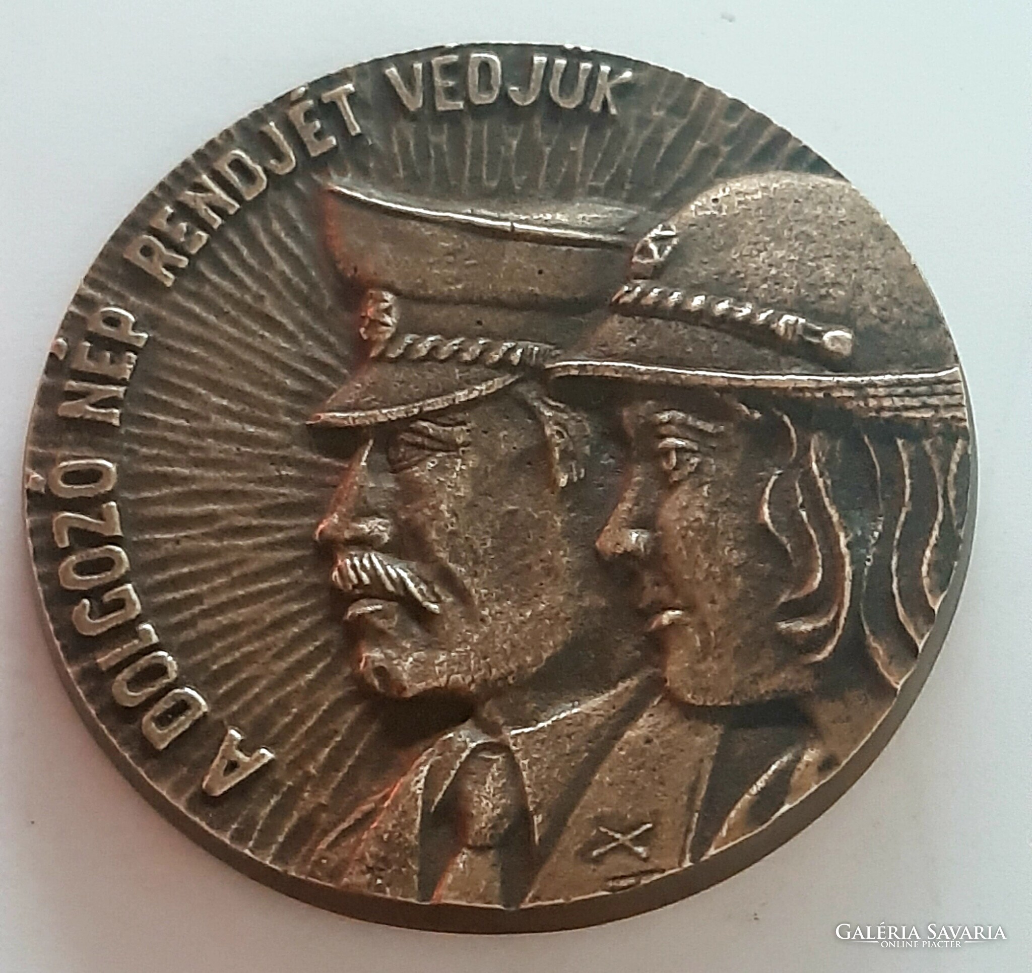 Magyar Rendőr 1947 - 1982 bronz emlék plakett " A Dolgozó Nép Rendjét ...