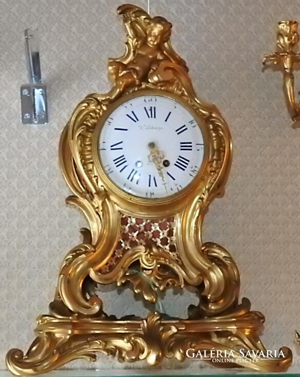 Neorokokó Kandalló Óra 19. század vége!, Francia! Jelzett ...