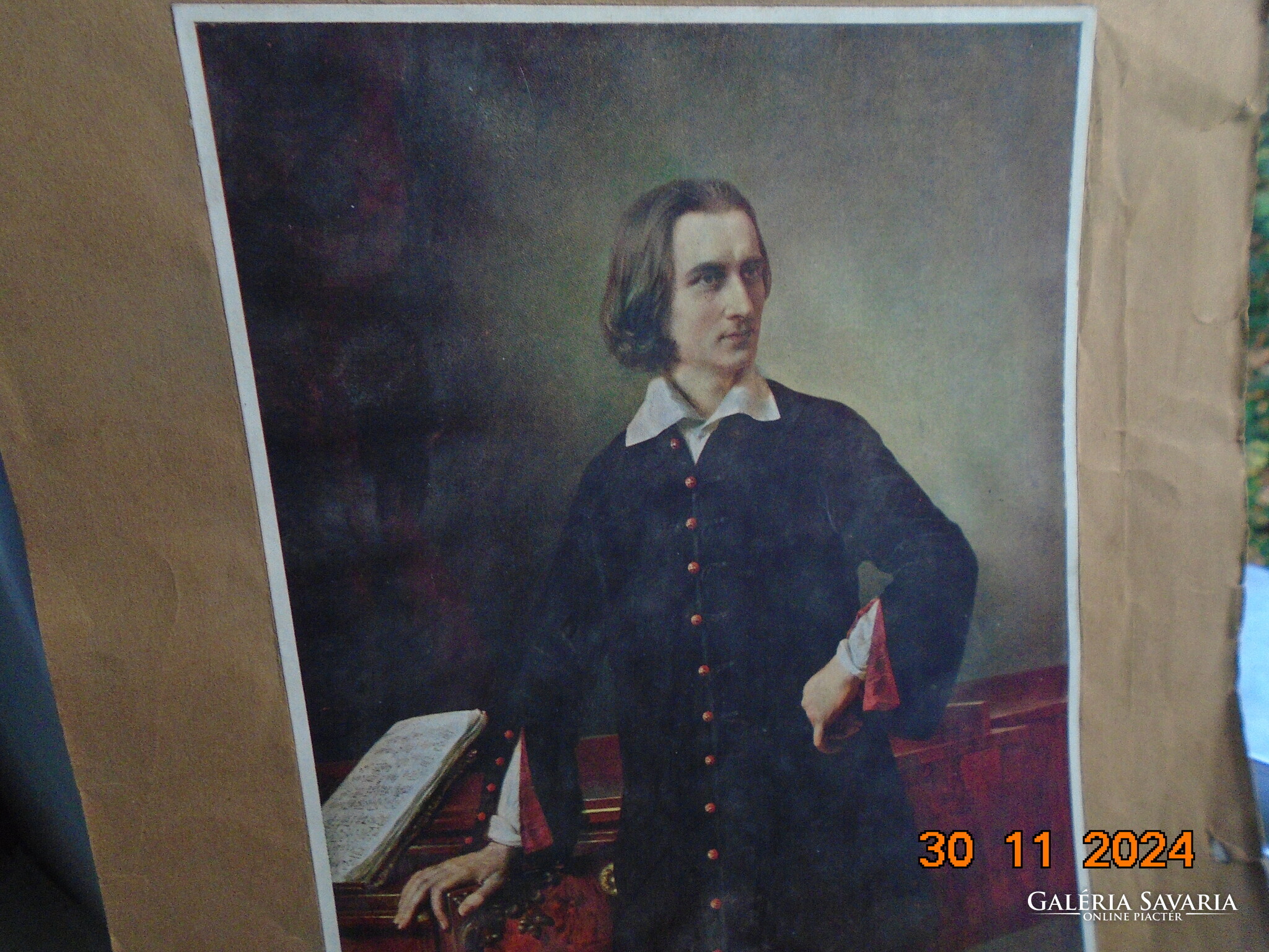 LISZT FERENC Barabás Miklós festménye fotómásolata nyomata Franklin ...