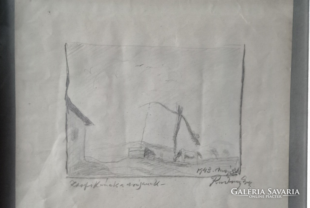 Rudnay Gyula grafika/rajz AJÁNLÁSSAL. Lásd.: Kép+ Leírás (kérem olvassa ...