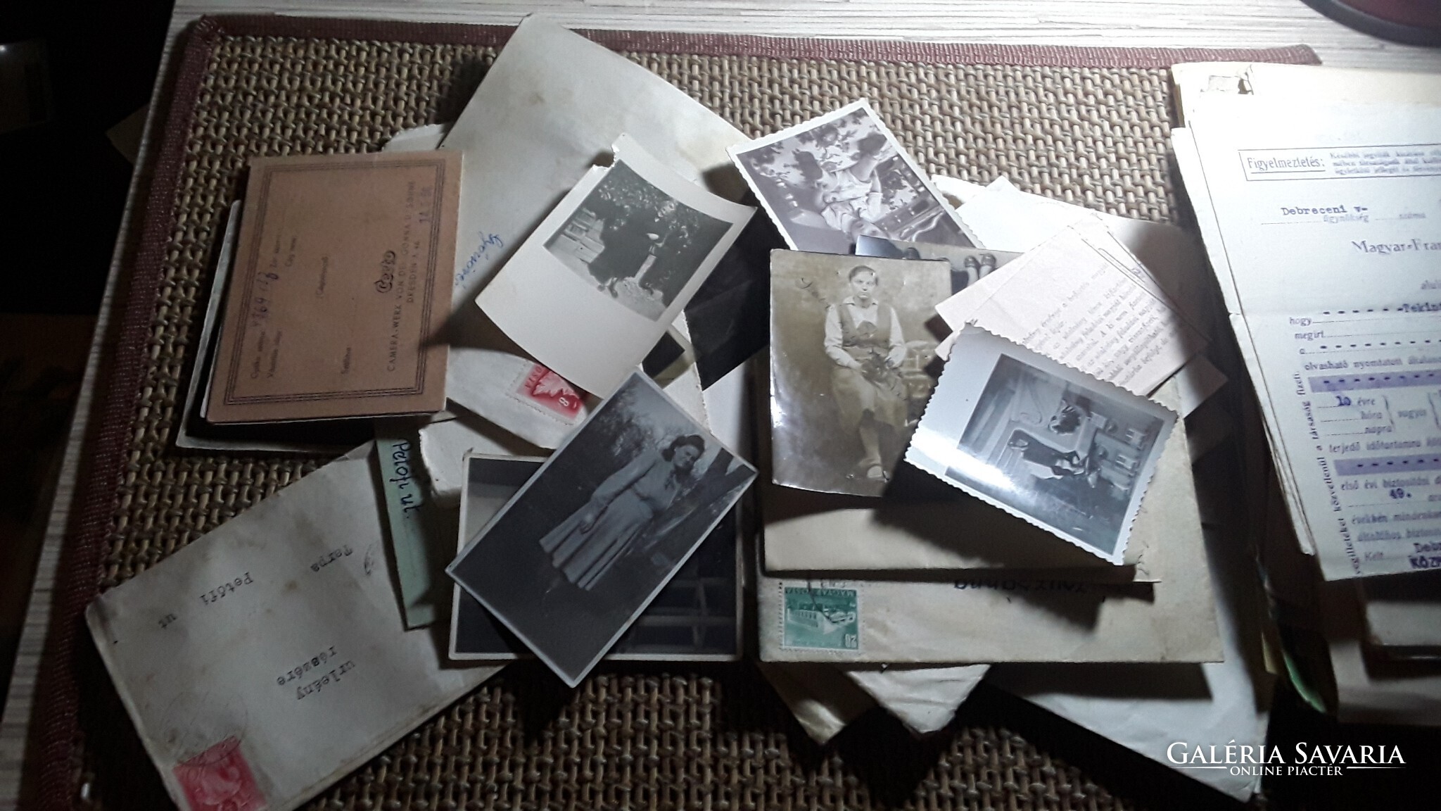 Régi papir régiség- fotók,levelek, távirat hivatalos levelek ...