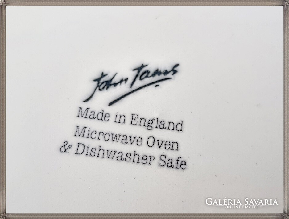 John Tams, kék rózsa mintás, angol fajansz lapos tányérok - Porcelán ...