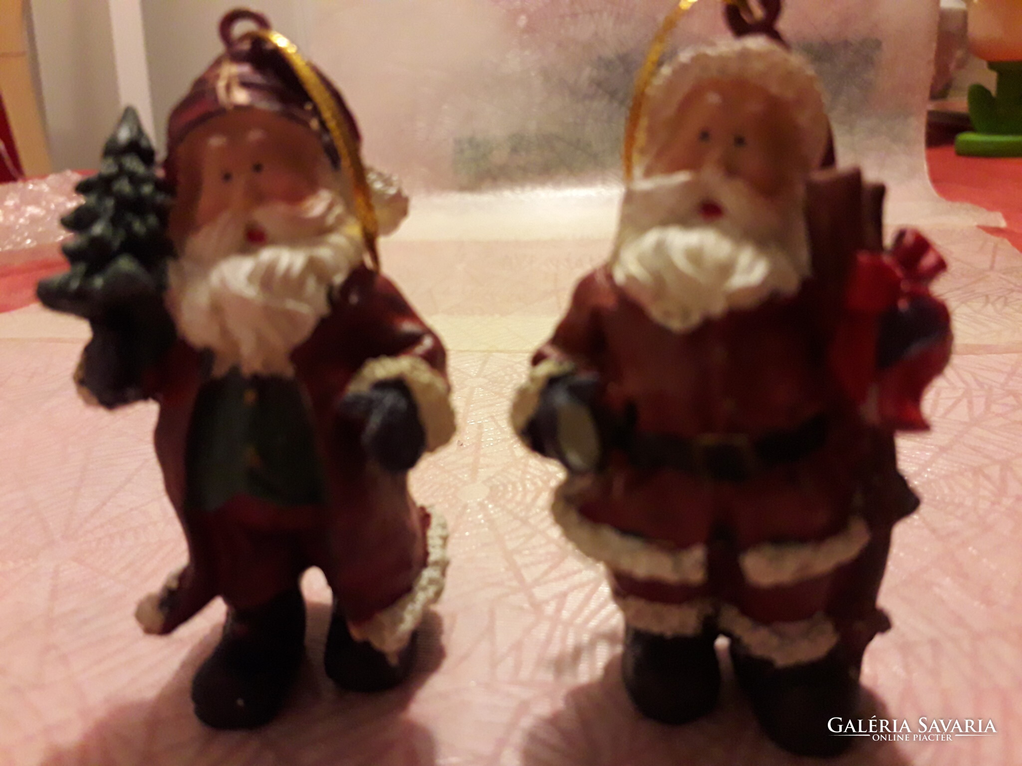 Karácsonyi díszek felakasztható figurális Mikulások 2 darab hibátlan ...