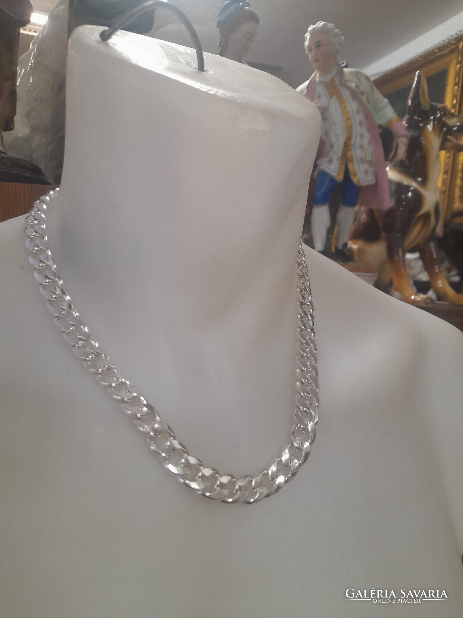 Tömör Új Ezüst 925 Ródiumozott/Antiallergén/ Páncer Nyaklánc,Lánc.94 ...