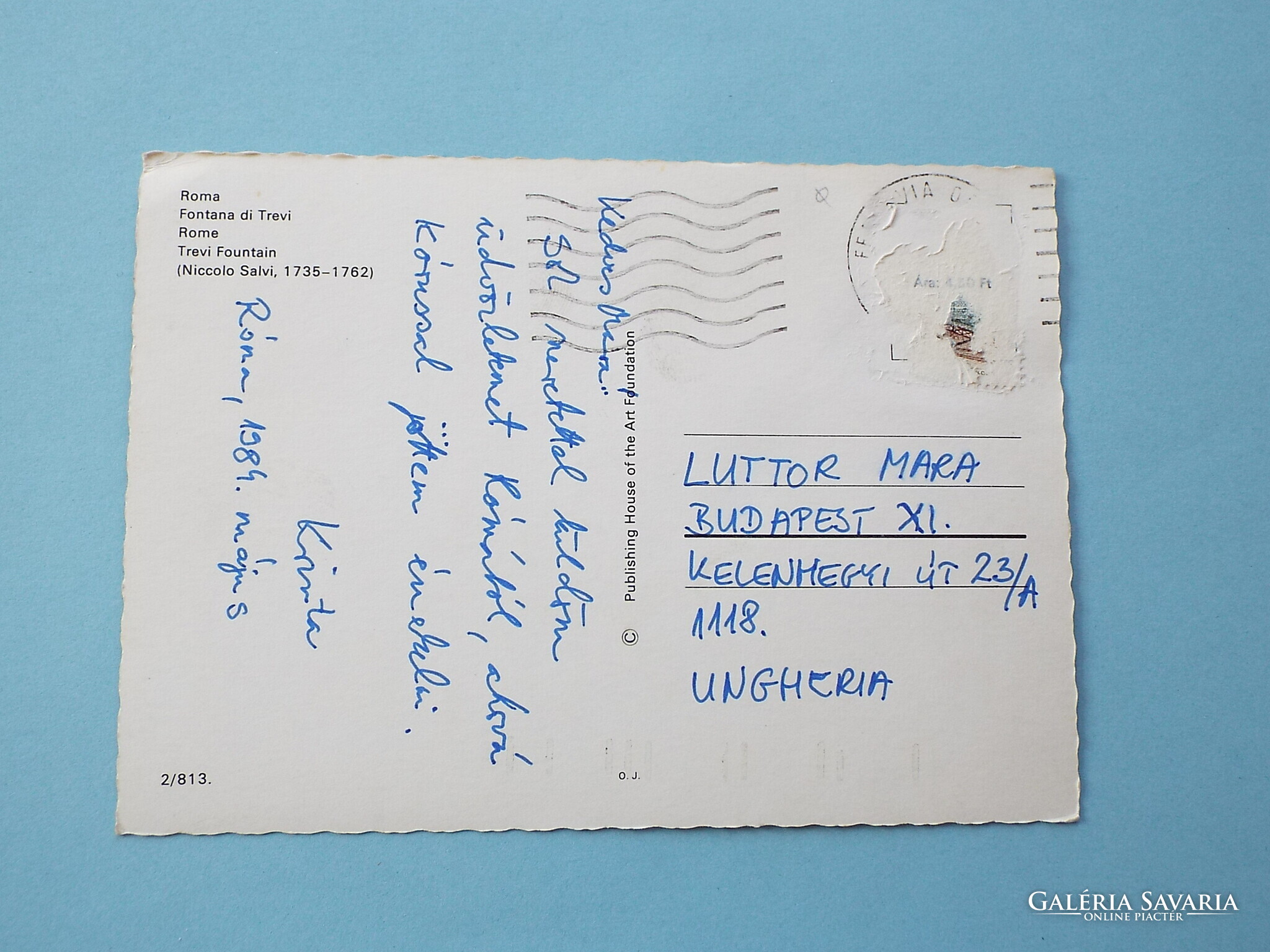 Képeslap (52) - Olaszország - Róma - Trevi-kút 1980-as évek ...