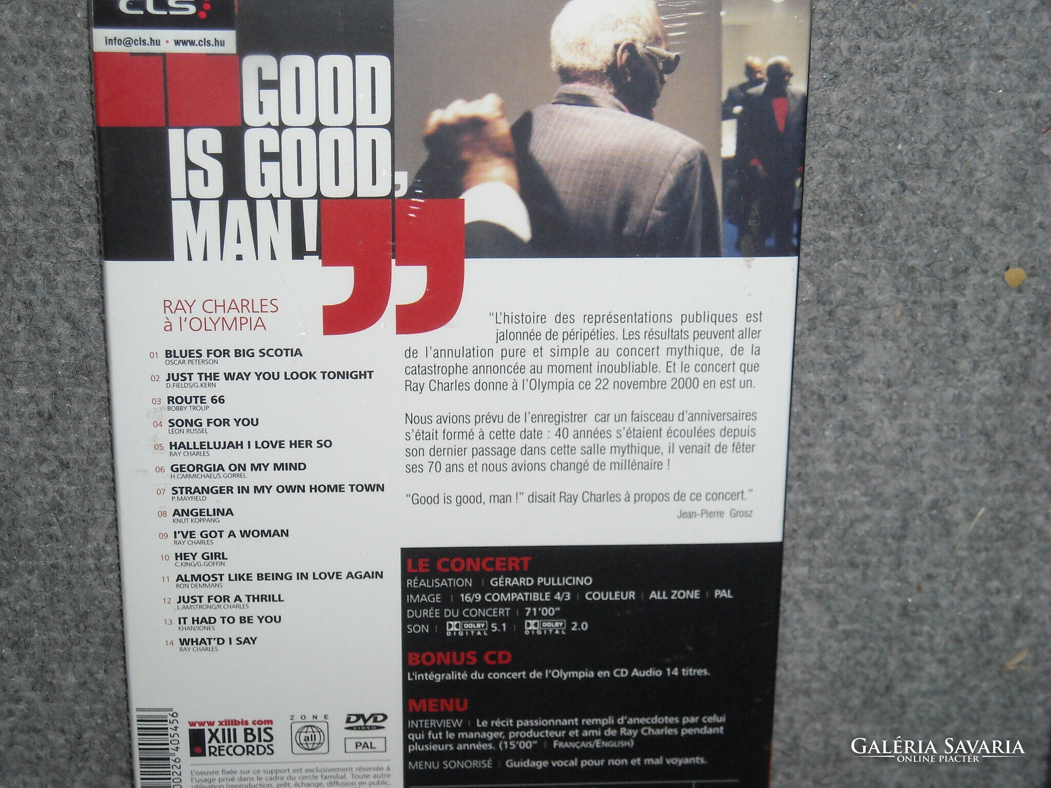 RAY CHARLES A L'OLYMPIA CONCERT 2000 DVD + CD ÚJ gyári bontatlan ...