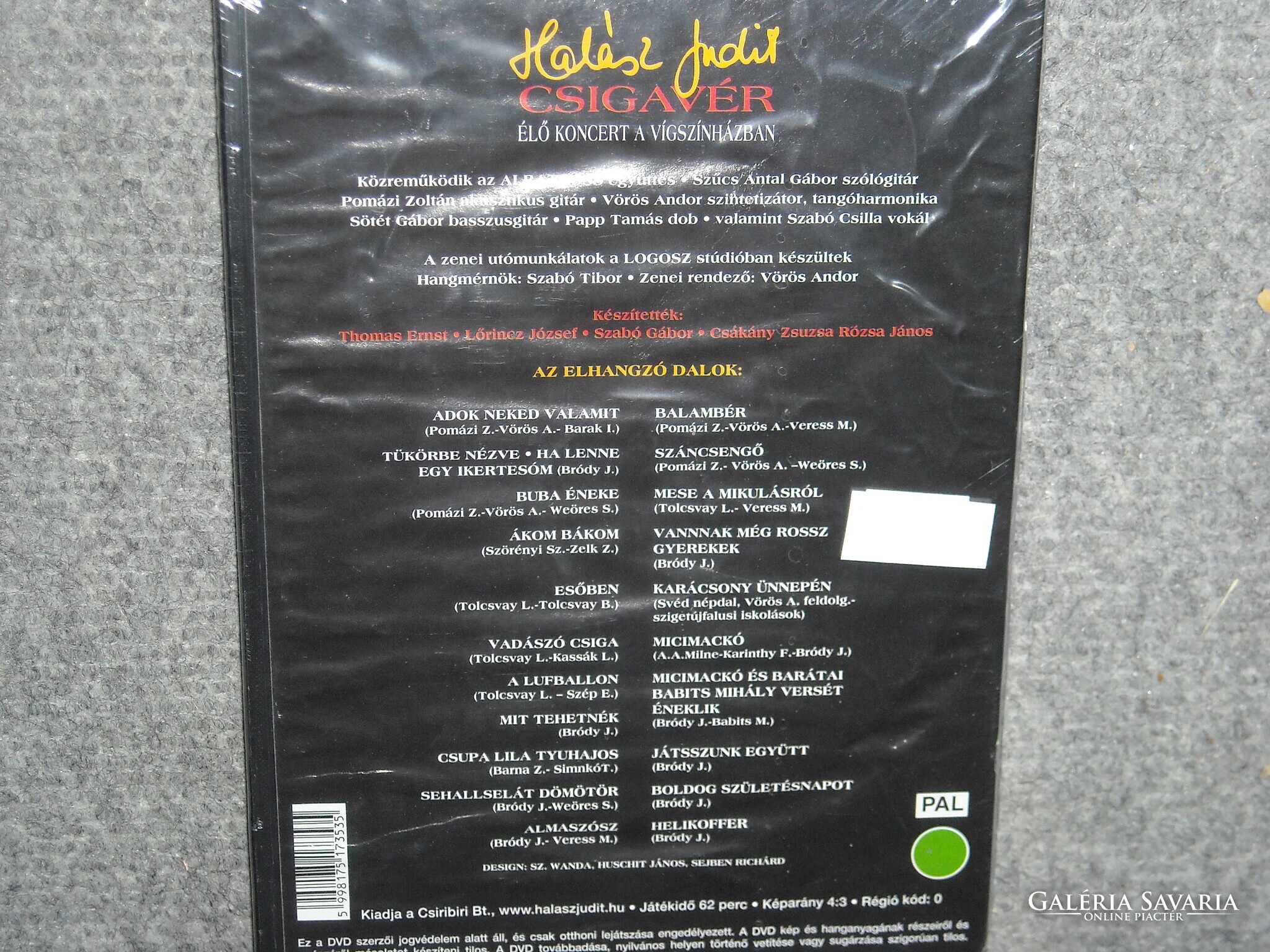 HALÁSZ JUDIT CSIGAVÉR DVD ÚJ gyári bontatlan - Gyűjtemény | Galéria ...