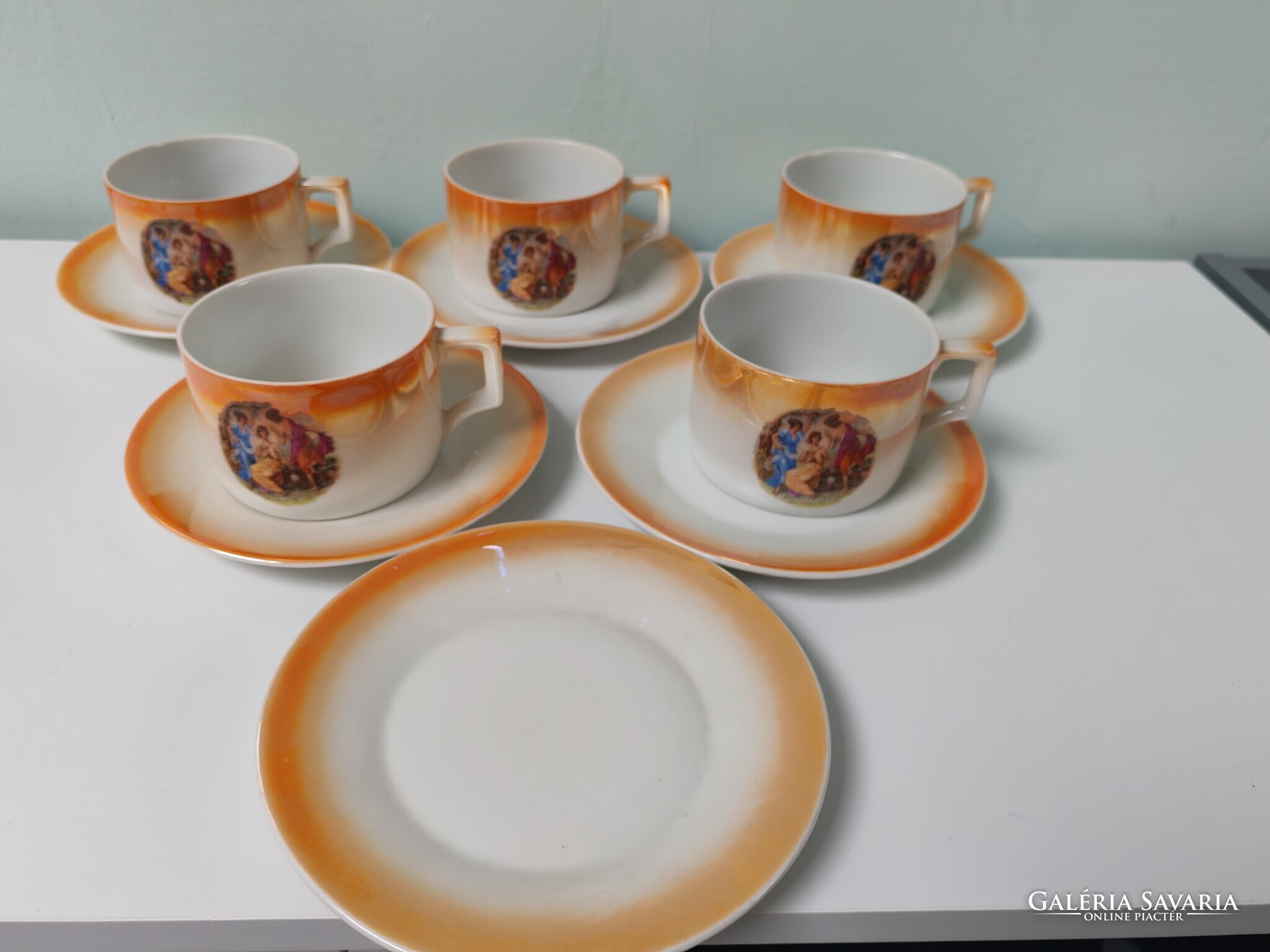 Zsolnay jelenetes teás csésze +alj - Porcelán | Galéria Savaria online ...