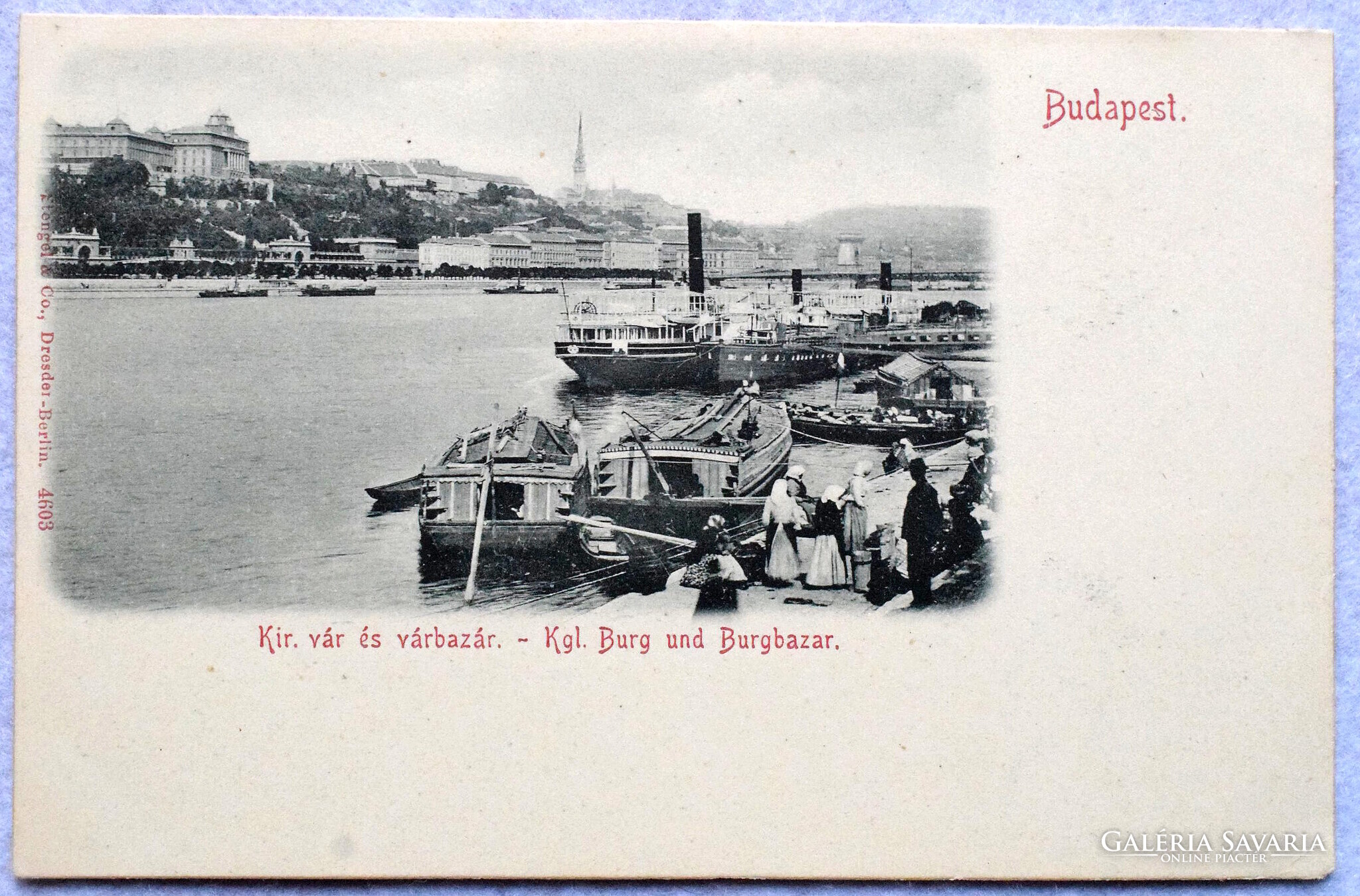 Budapest - Kir vár Várbazár látkép, pesti rakparti piac - antik ...