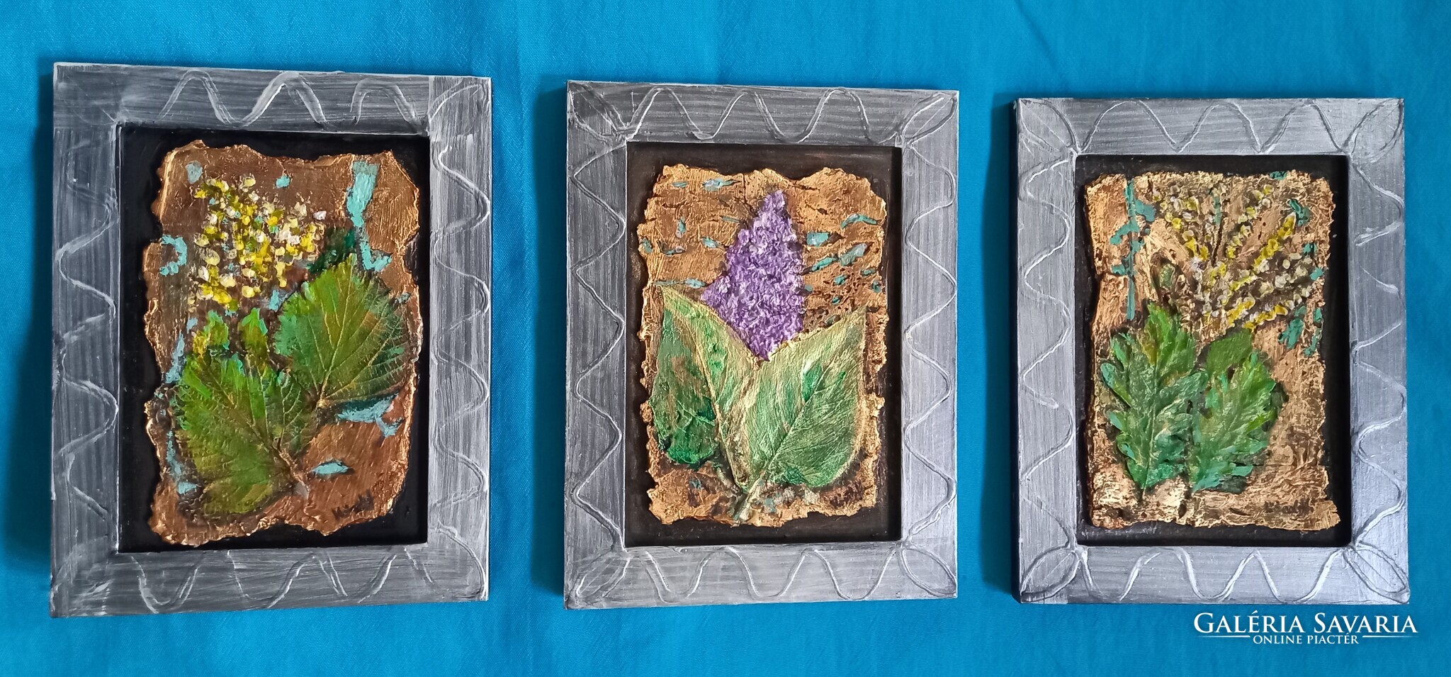 Prima díjas művésztől,Flóra 2-es szett.(lkülön is kérhető) 22x17 cm/db ...