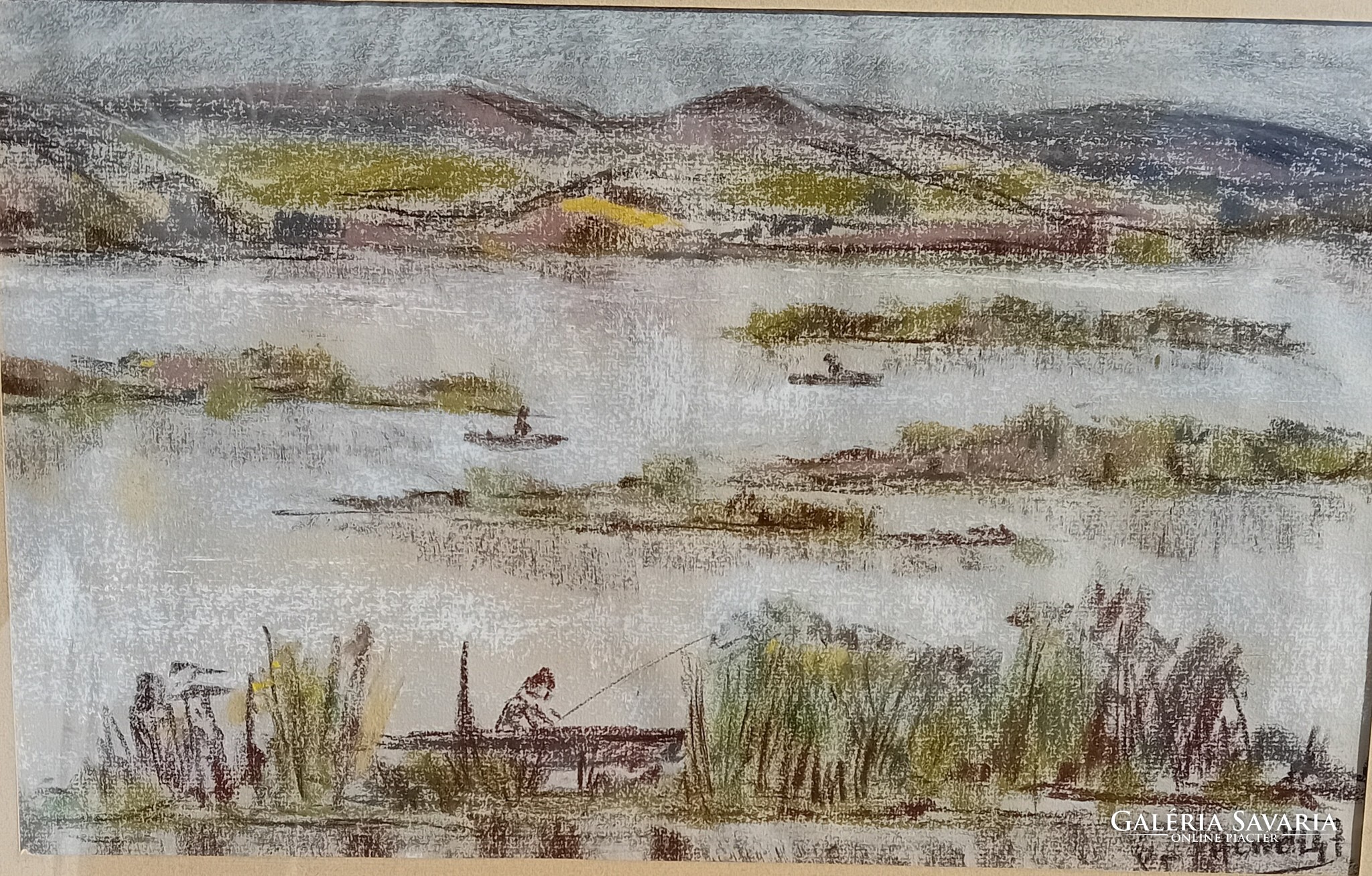 Horváth János : Horgászok csónakokban - Festmény | Galéria Savaria online piactér - Vásároljon ...