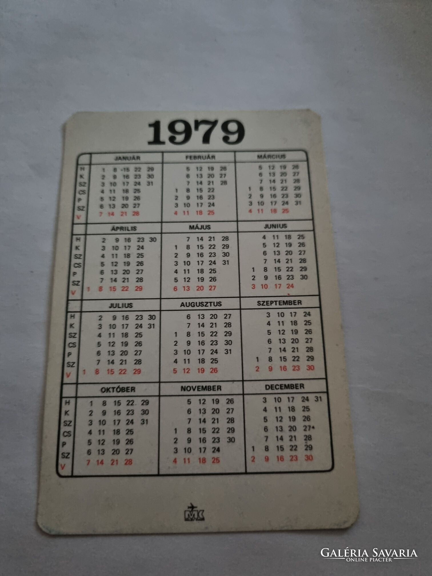 MALÉV Hungarian Airlines 1979. évi kártyanaptár IL.18-as utasszállító ...